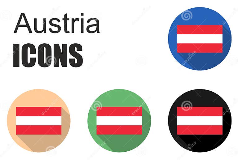 Set austria flat icons stock vector. Illustration of border - 58128460
