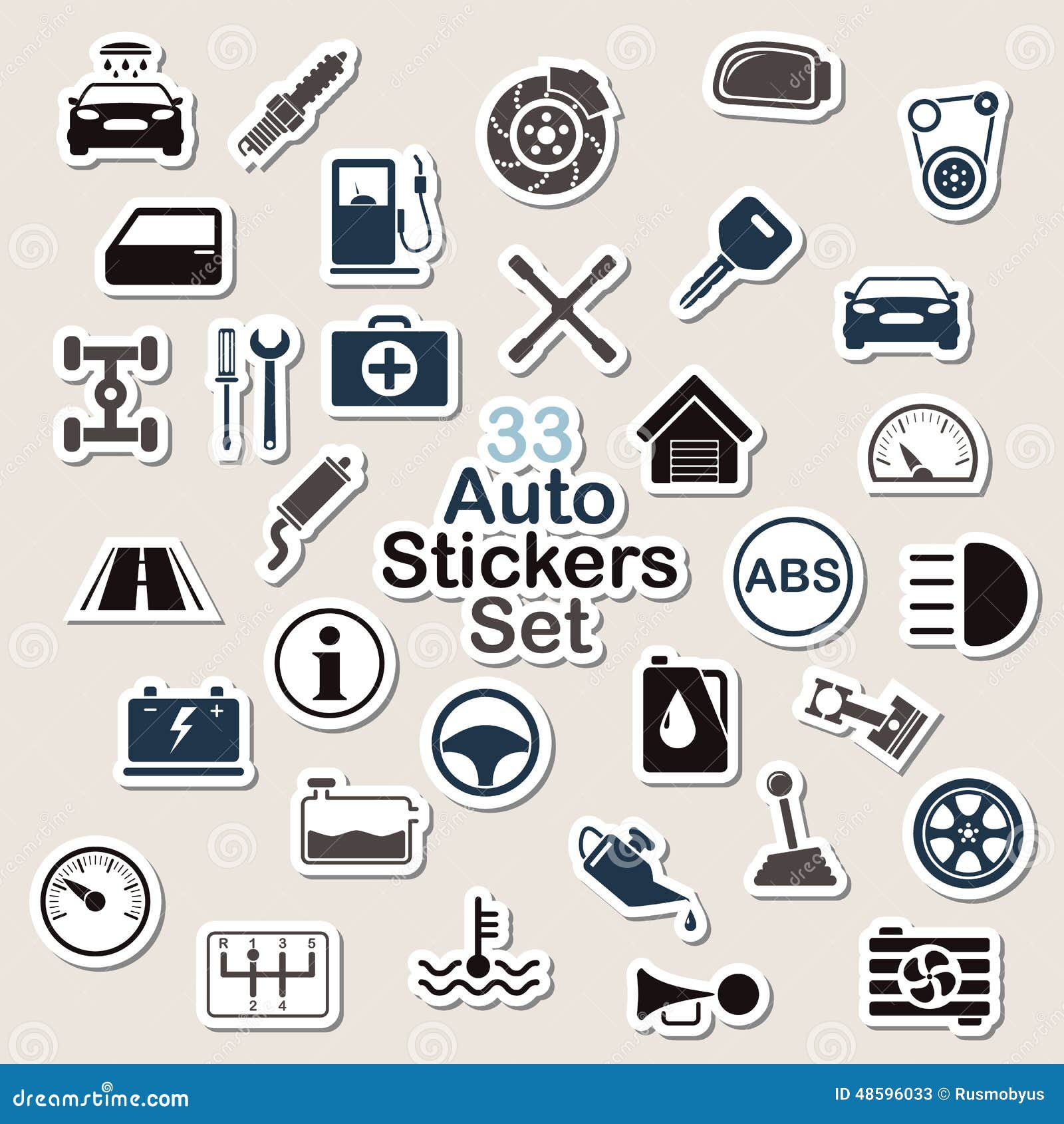 Set of auto icon stickers stock vector. Illustration of design - 48596033
