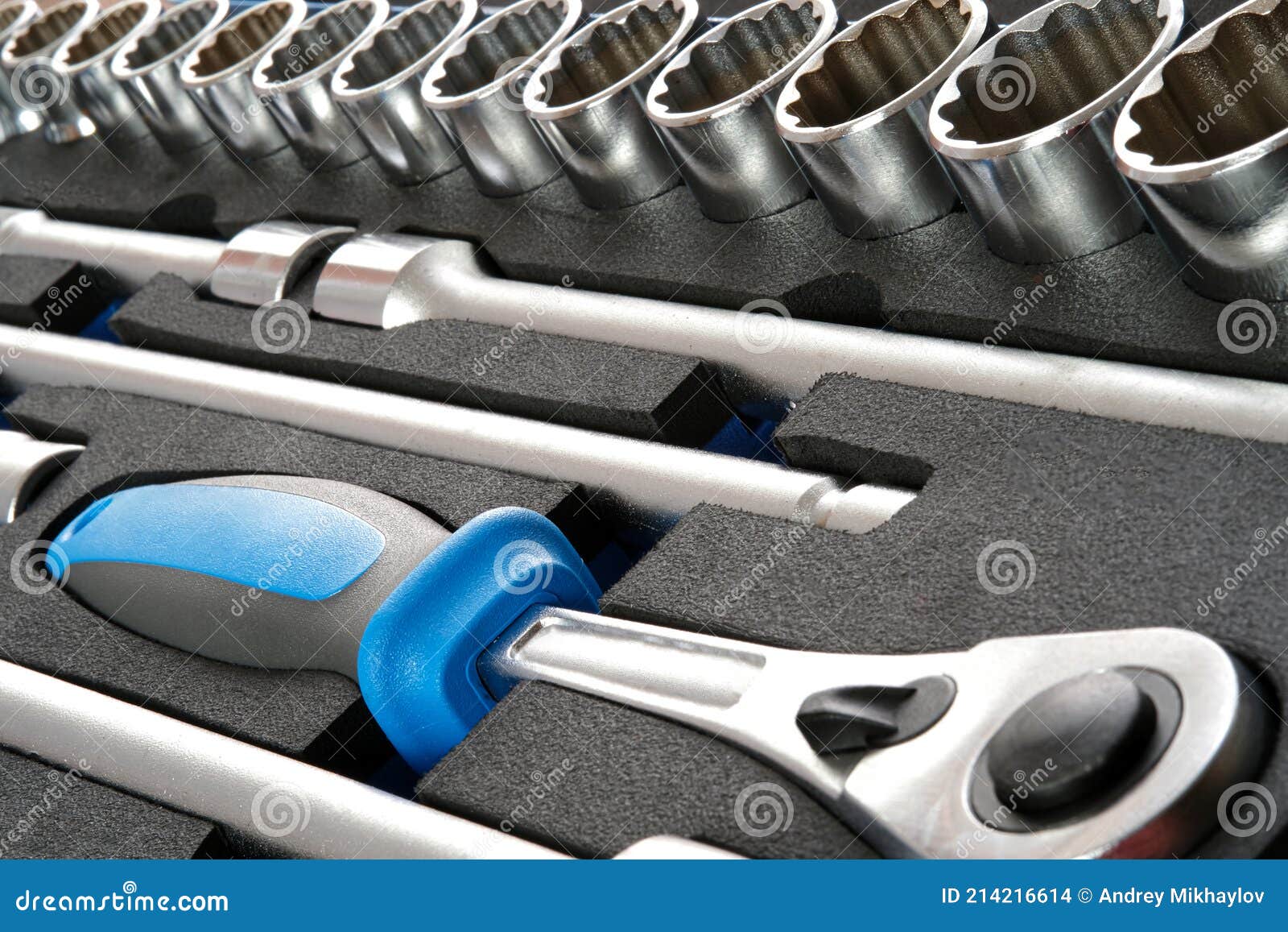 A Set of Auto Mechanic Tools. Tools: Head Crank, Ratchet, Imbus Keys ...