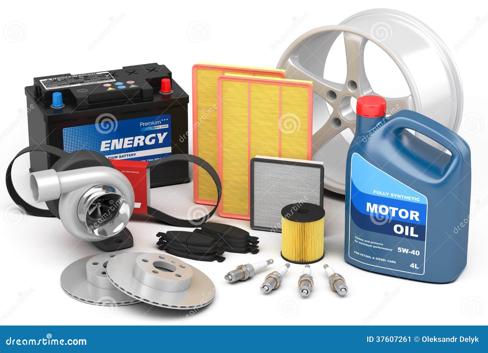 Set of auto parts stock illustration. Illustration of motor - 37607261