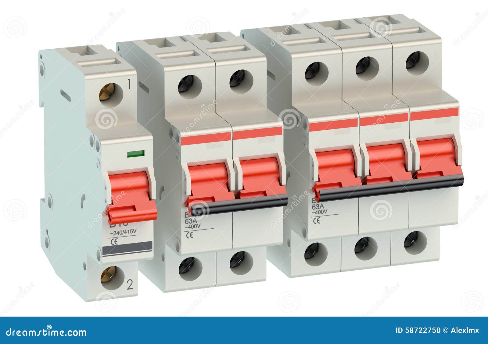 Set of Automatic Electricity Switches Stock Illustration - Illustration ...