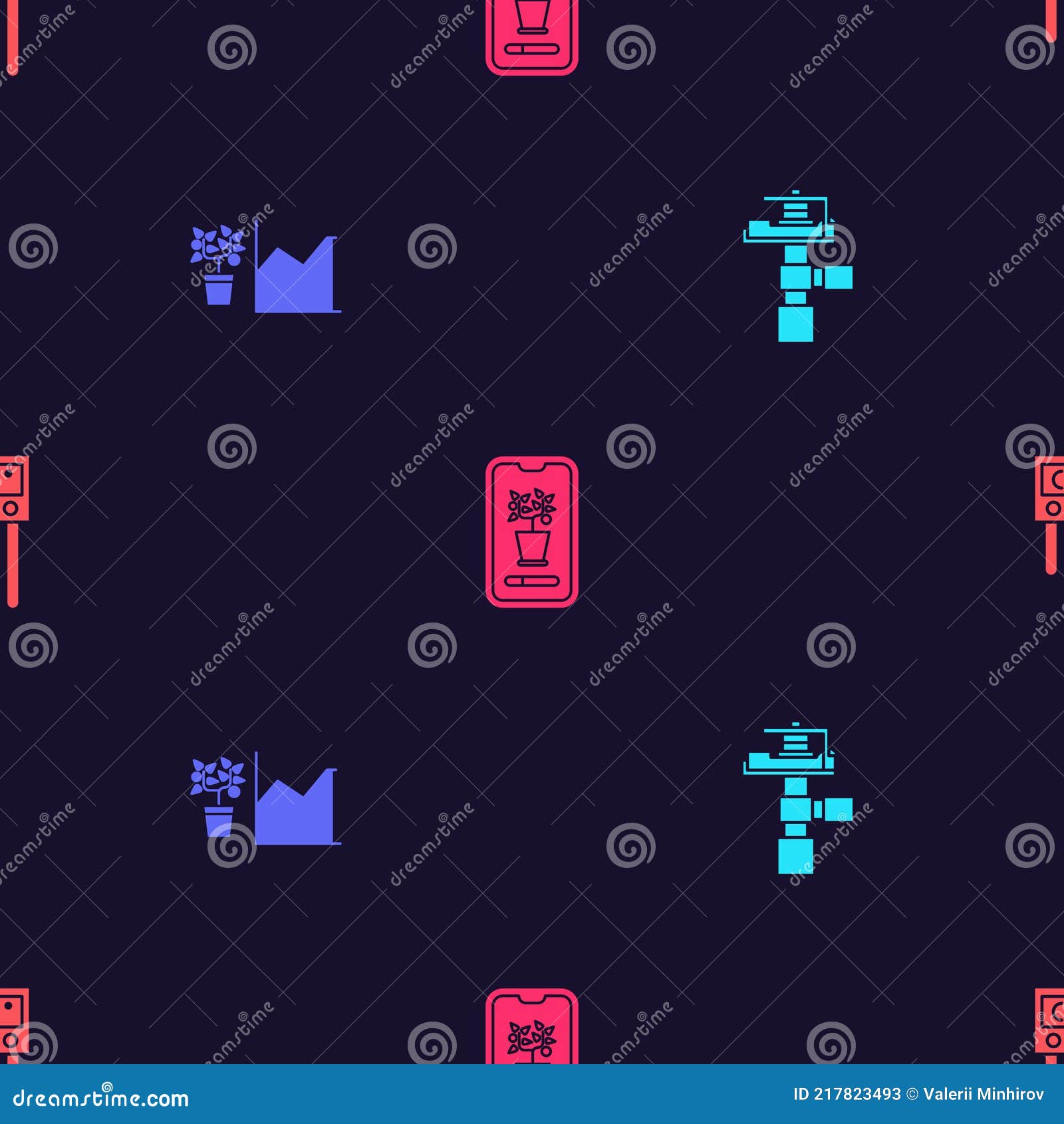 Set Automatic Irrigation Sprinklers, Flower Statistics, Smart Control ...