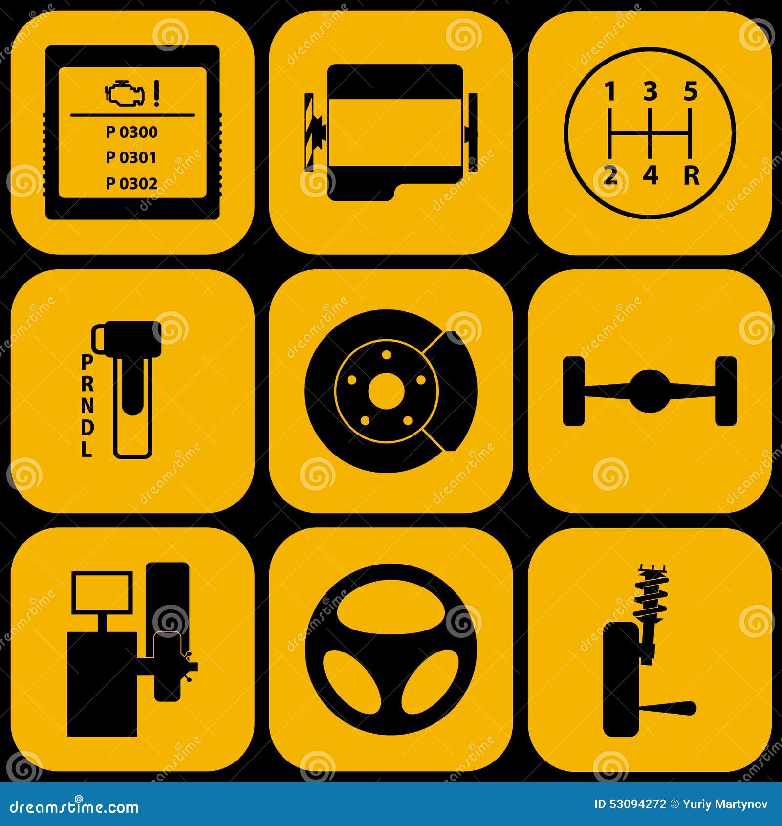 Car Automotive Icons Isometric Automobile Service Sign Collection Of ...