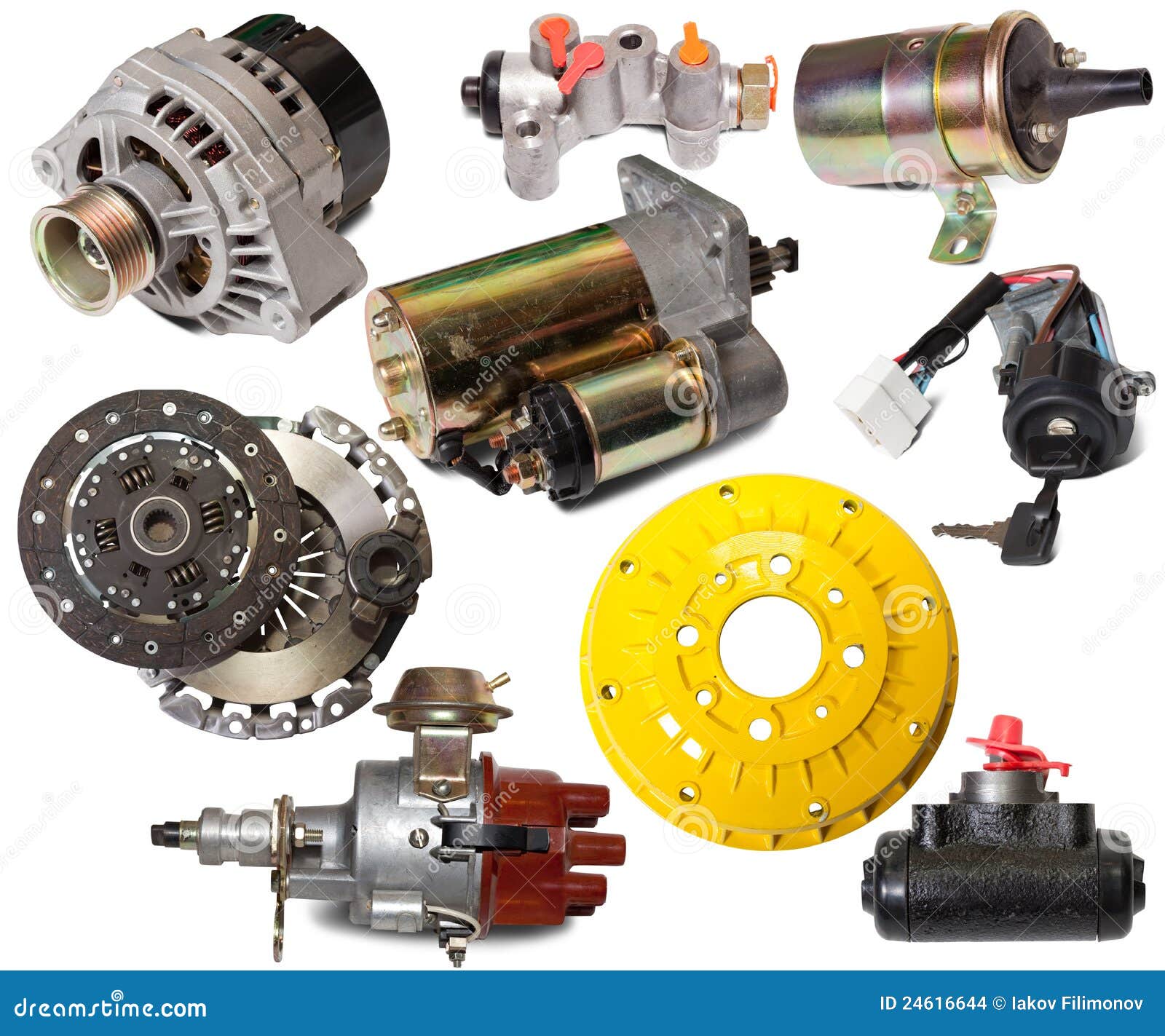 Set Autoteile stockfoto. Bild von konzept, teil, maschine - 24616644