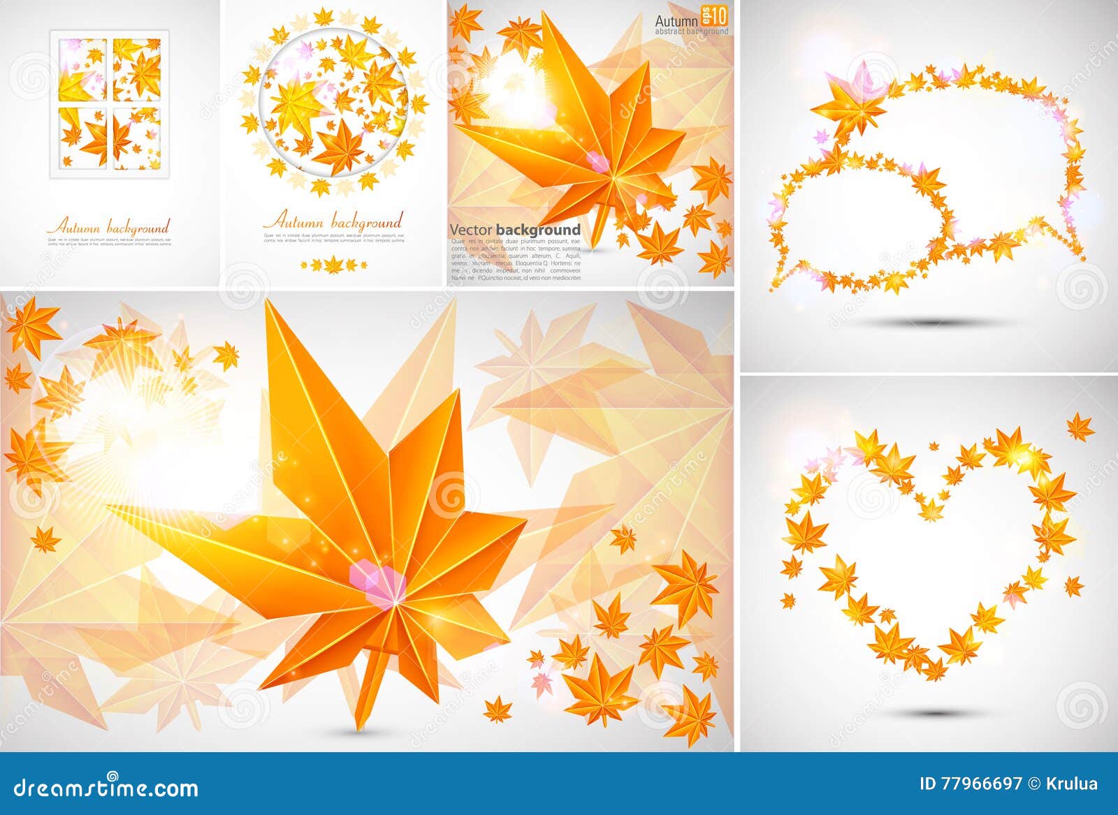 Set of Autumn Abstract Backgrounds. Stock Vector - Illustration of ...
