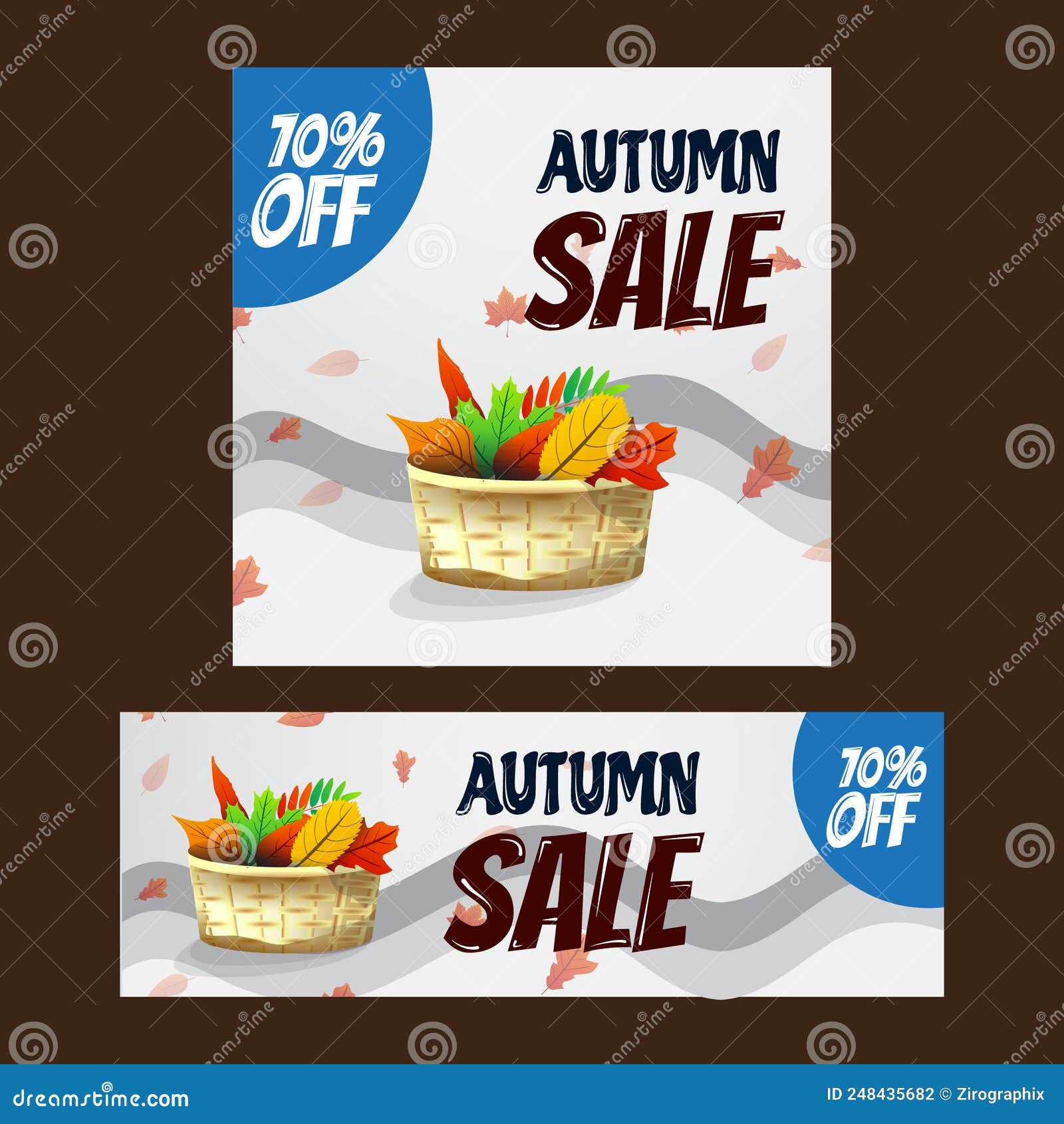 Set of Autumn Banners Vector Illustrations Stock Vector - Illustration ...