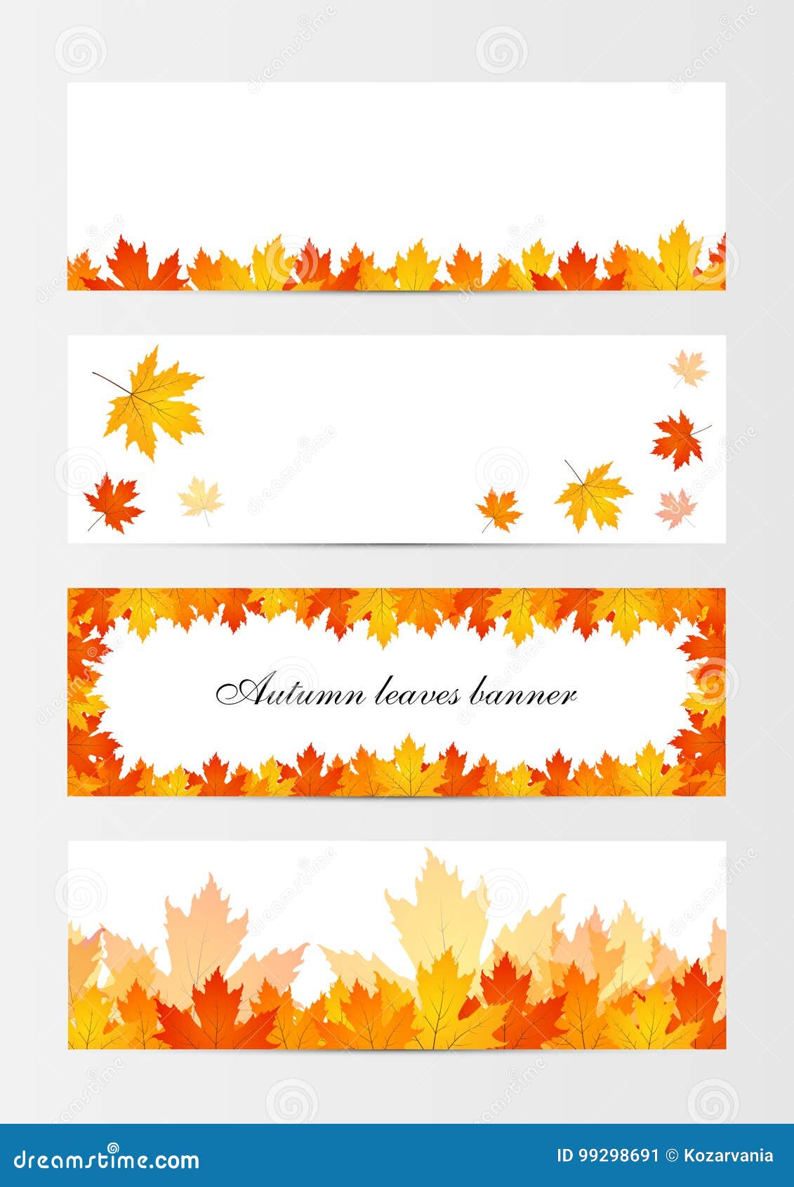 Set autumn frames stock vector. Illustration of nature - 99298691