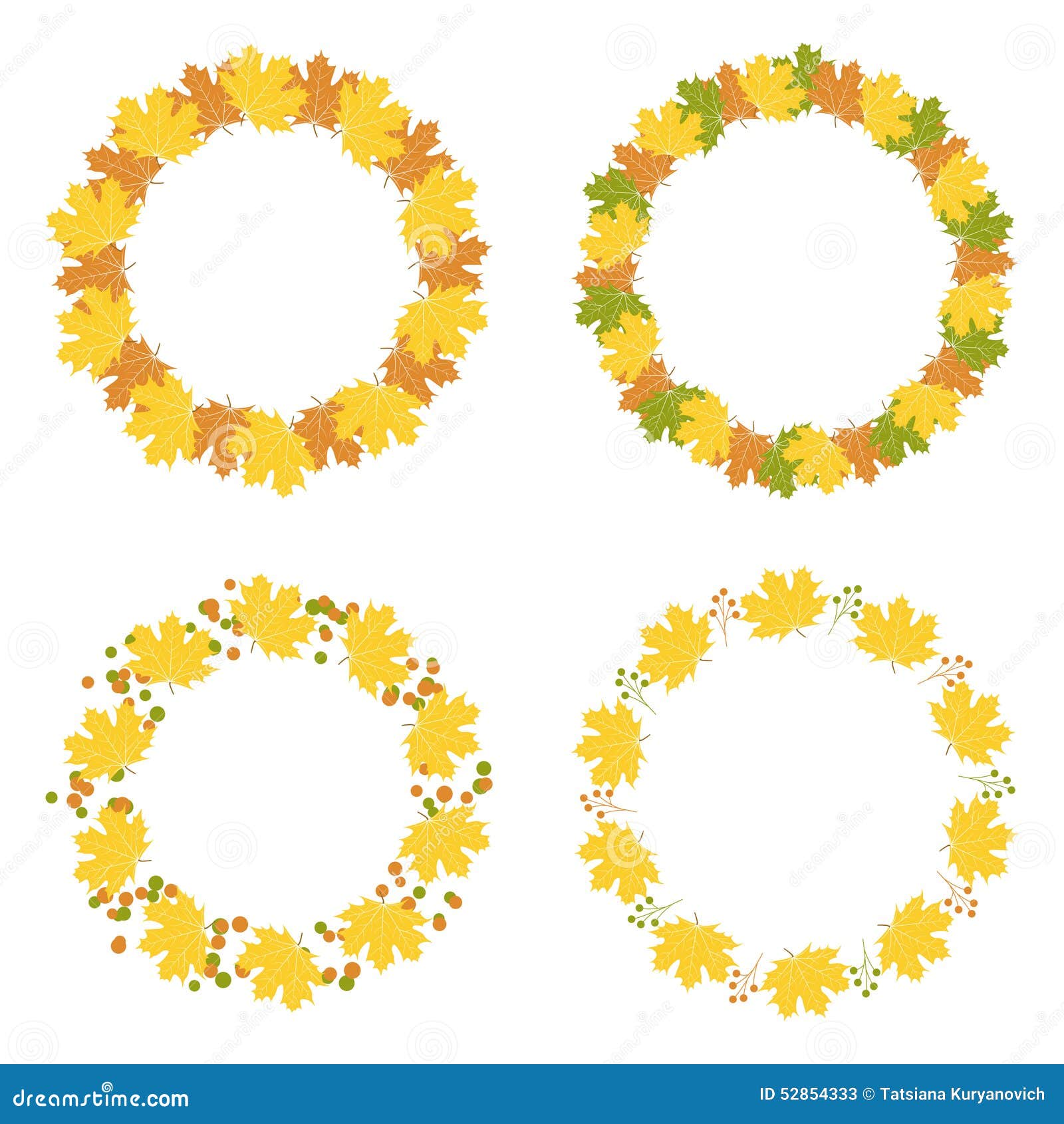 Autumn Frames And Banners From Leaves Cartoon Vector | CartoonDealer ...