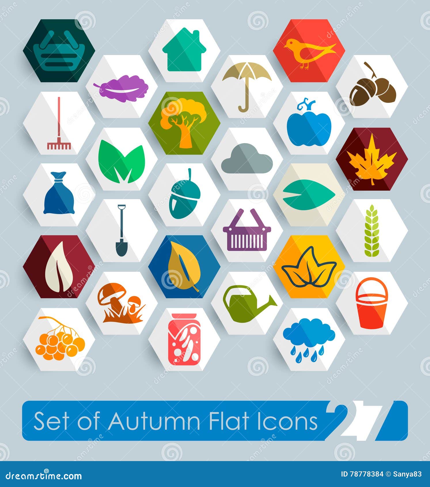 Set of autumn icons stock vector. Illustration of bread - 78778384