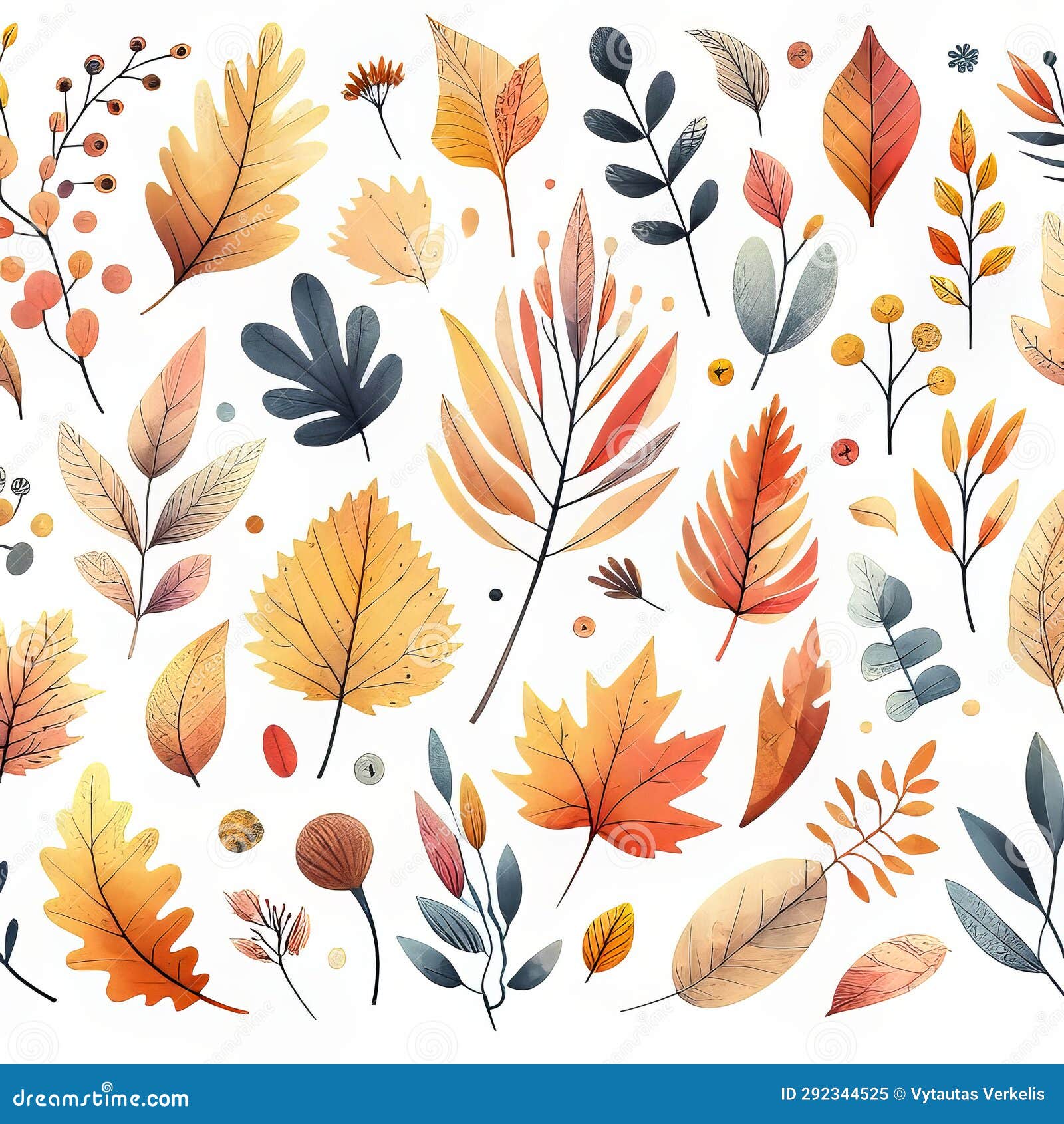 Set of Autumn Leaves Isolated on White Background Stock Image - Image ...