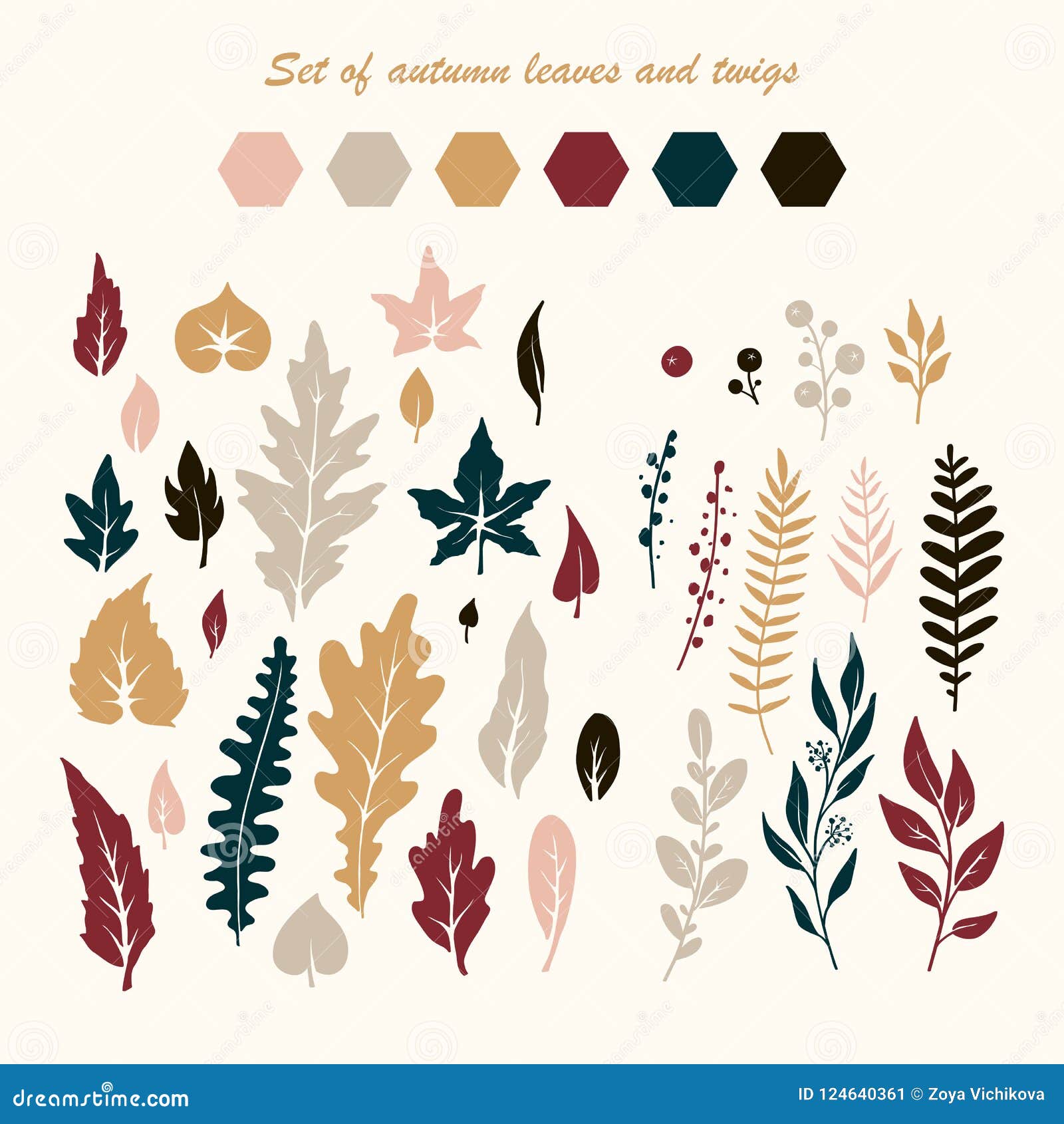 Set of Autumn Leaves and Twigs Stock Vector - Illustration of ... Set of Autumn Leaves and Twigs Stock Vector - Illustration of ...