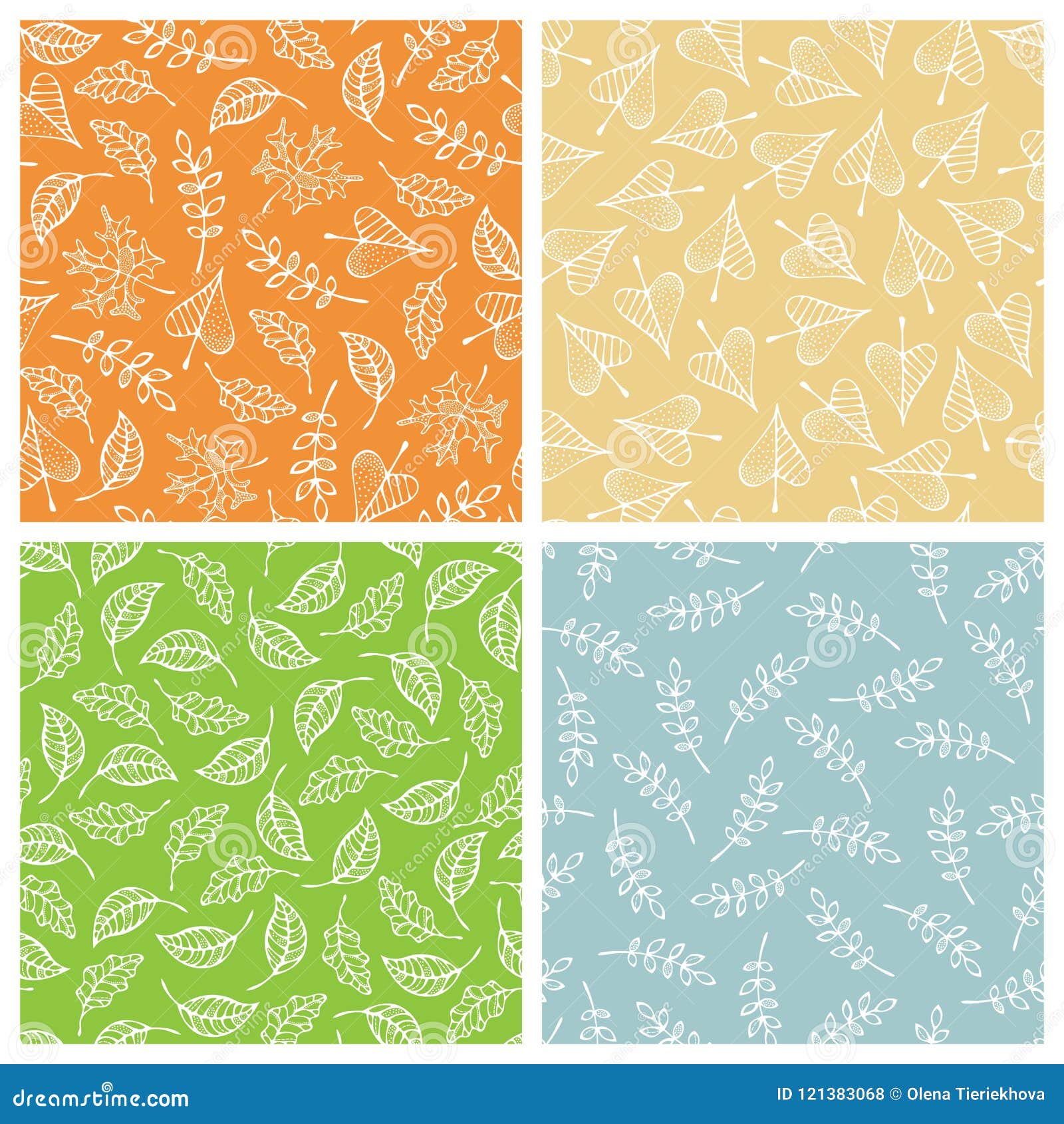 Set of Autumn Seamless Patterns. Stock Vector - Illustration of pattern ...