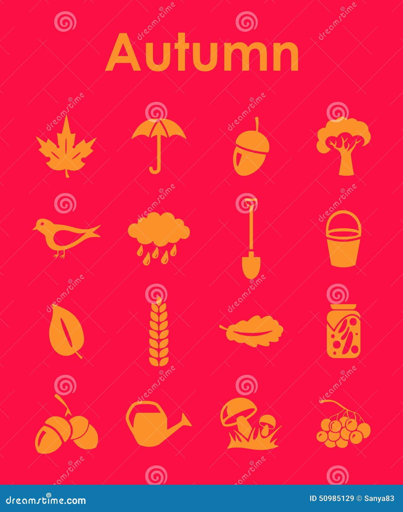 Set of autumn simple icons stock vector. Illustration of collection ...