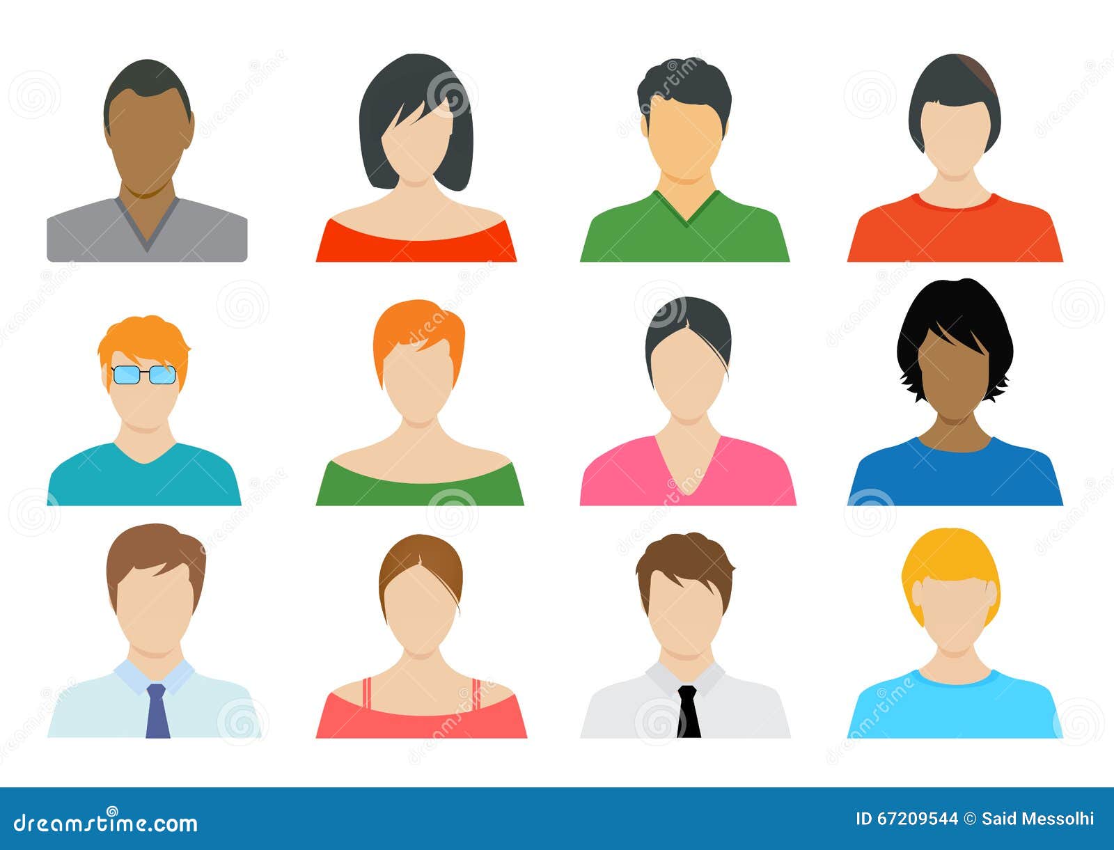 Set of Avatar Color Icons for Web Profile - Illustration Stock Vector ...