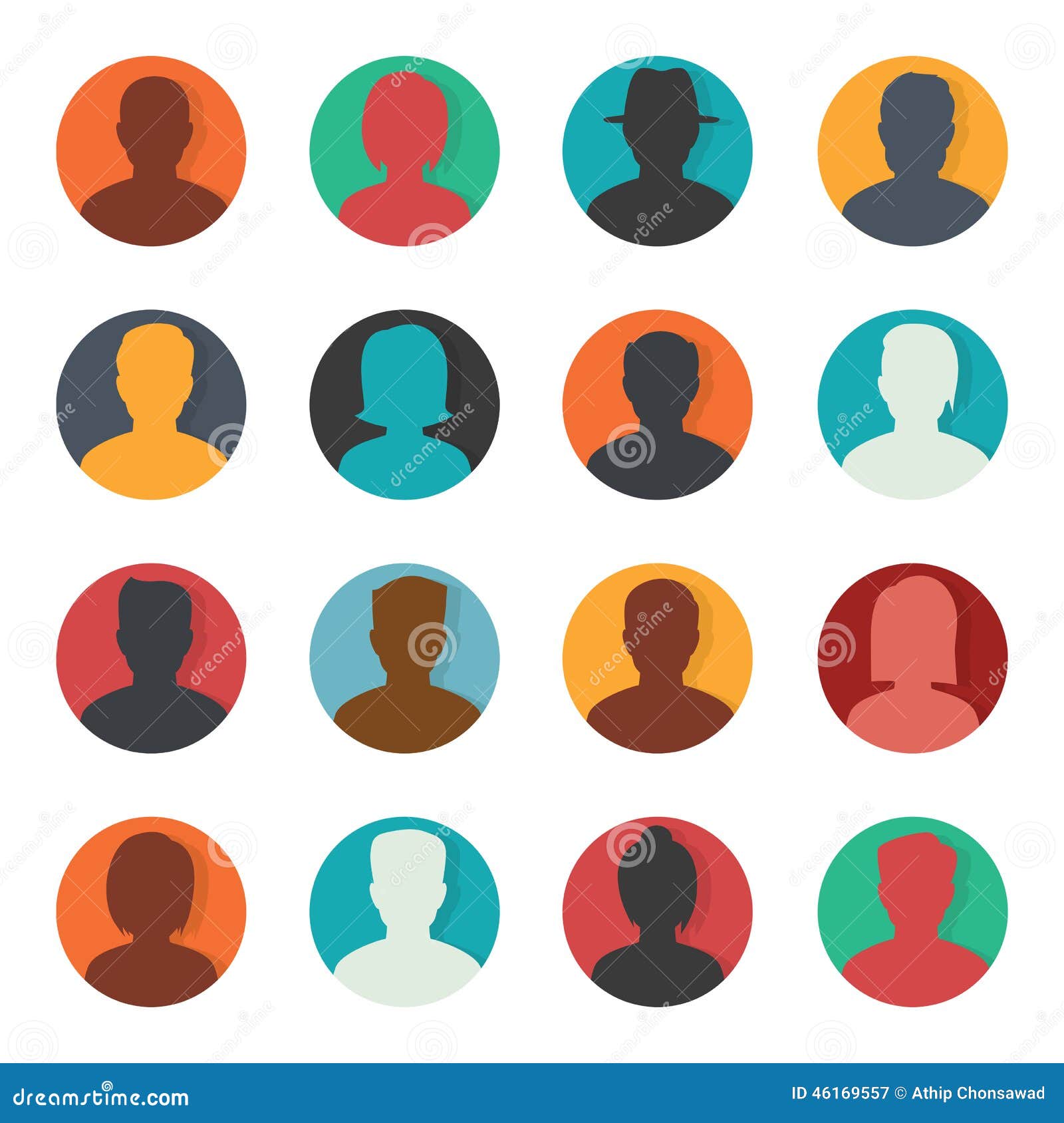 Set of Avatar stock vector. Illustration of colors, caucasian - 46169557