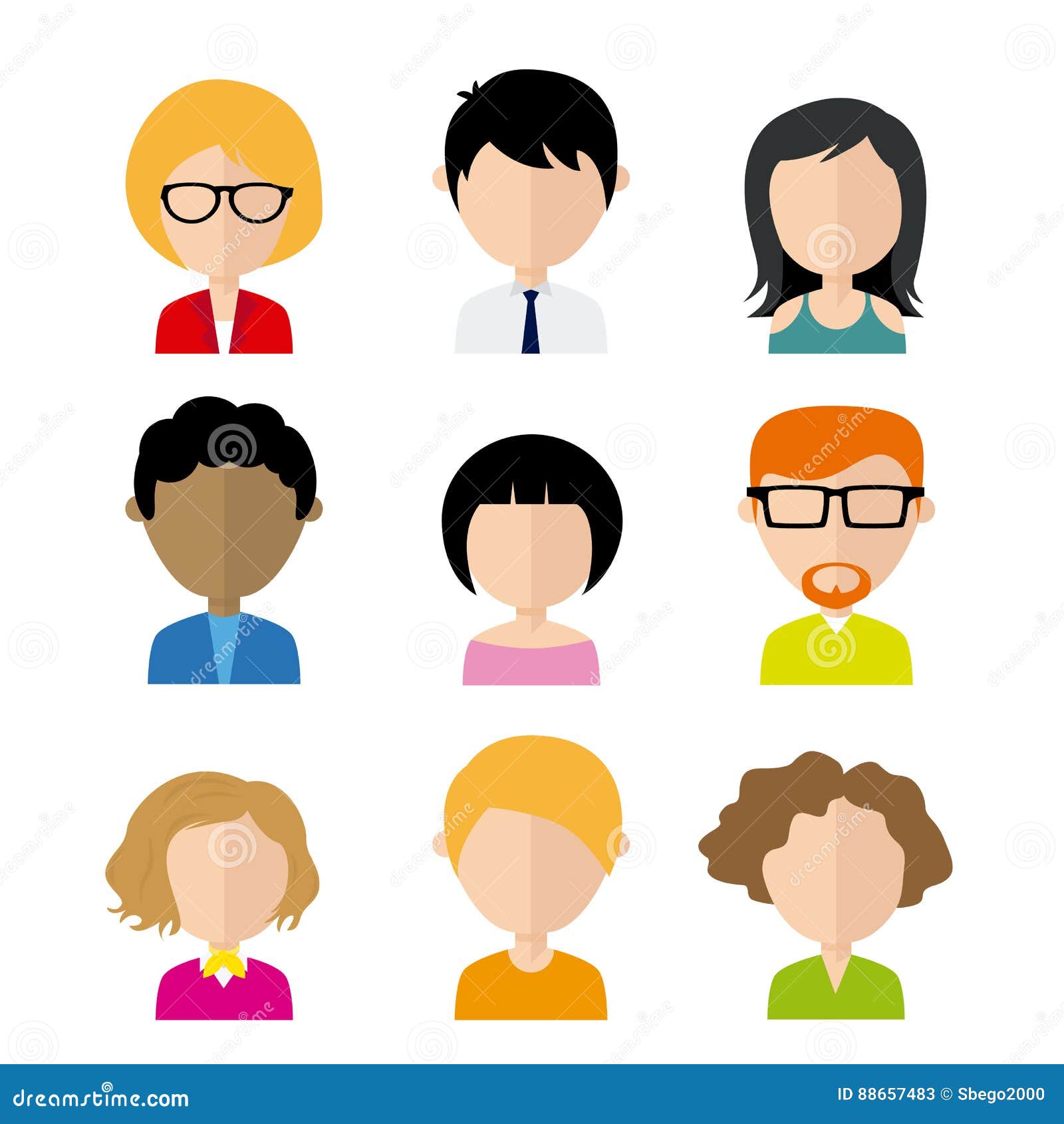 Set of avatar icons stock vector. Illustration of ages - 88657483