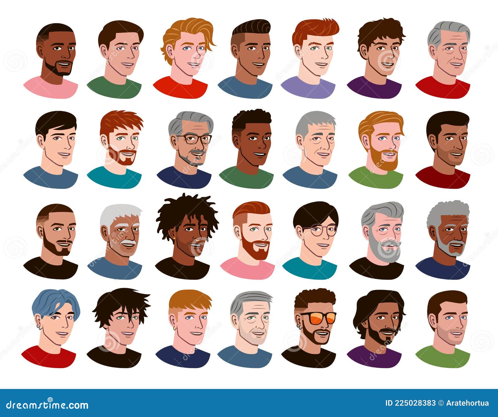 Set of avatar of a men stock vector. Illustration of social - 225028383
