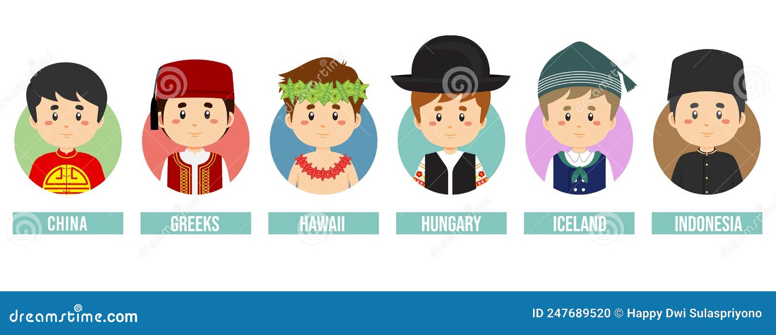 Set Avatars with Different Countries Stock Vector - Illustration of ...