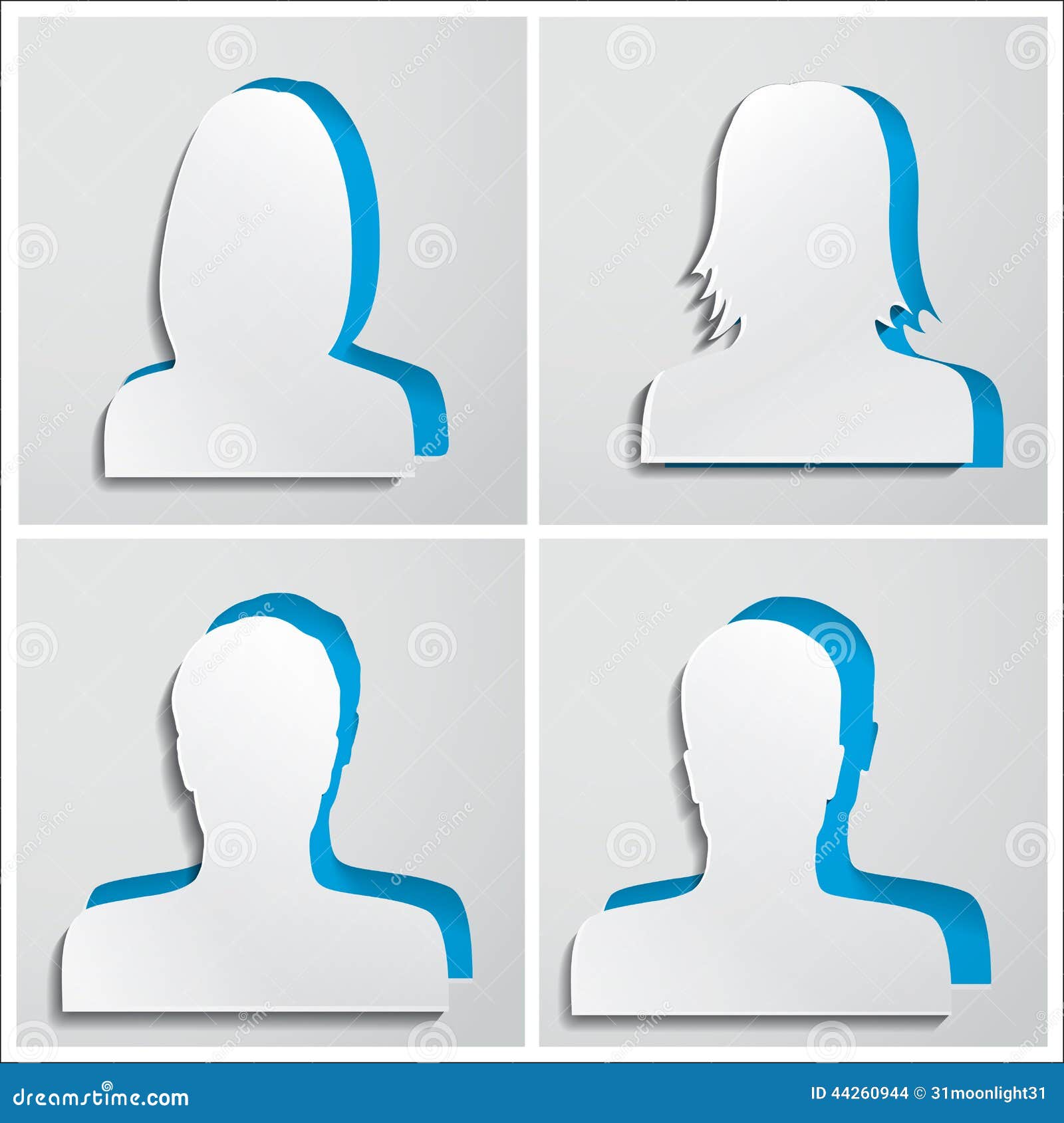 Set of avatars stock vector. Illustration of silhouette - 44260944