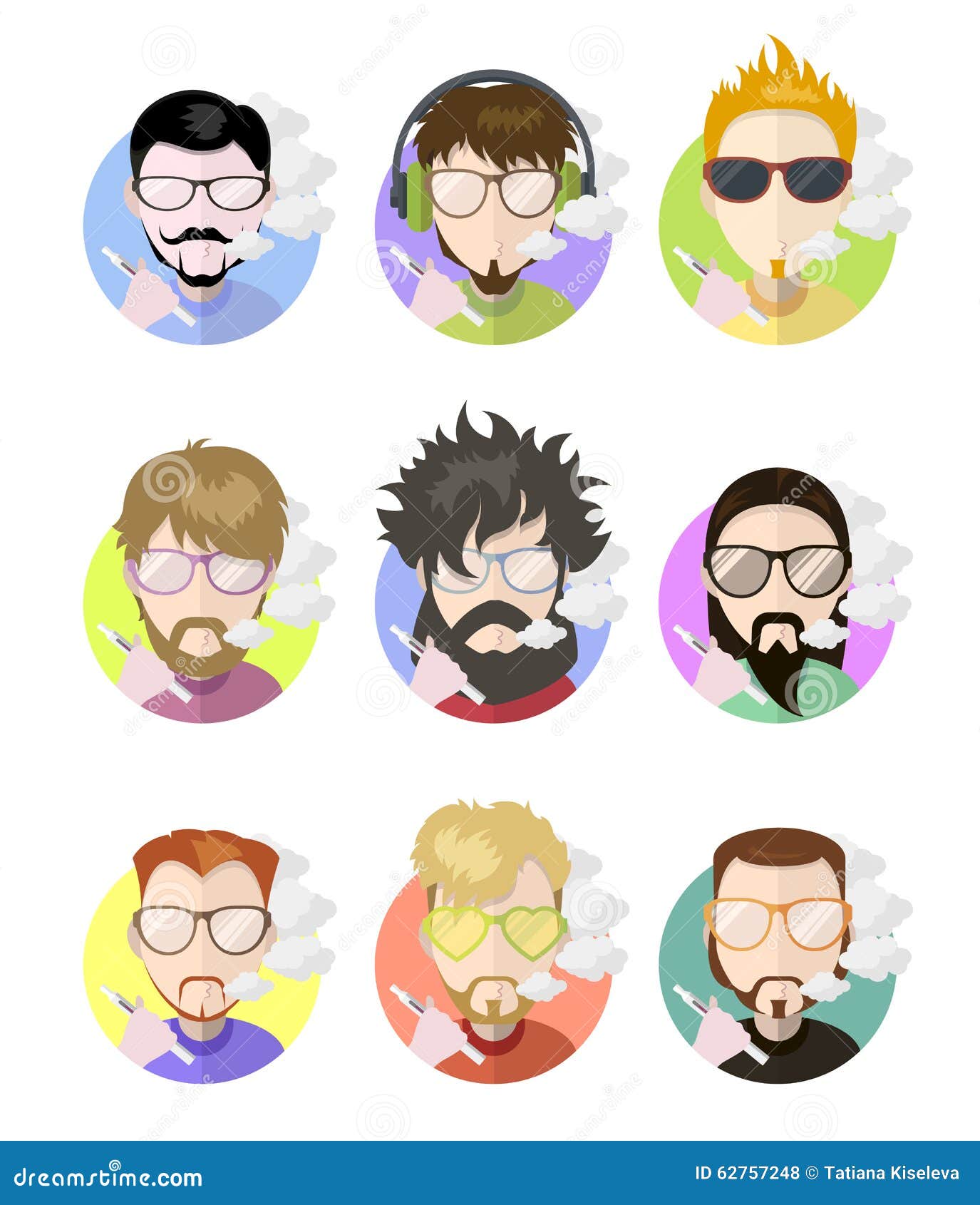 Avatars Profile. Persons Male And Female Different Ages Elderly Bearded ...