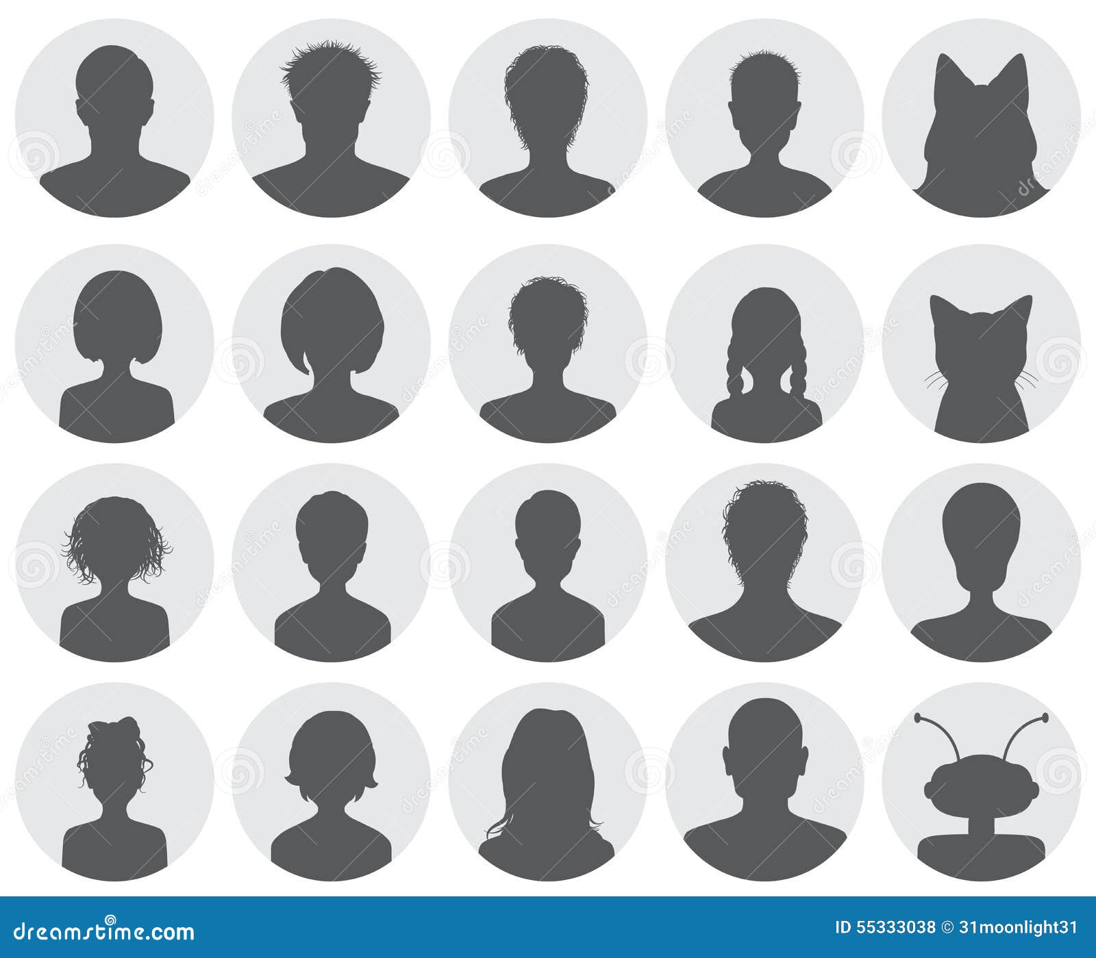 Set of avatars stock vector. Illustration of website - 55333038