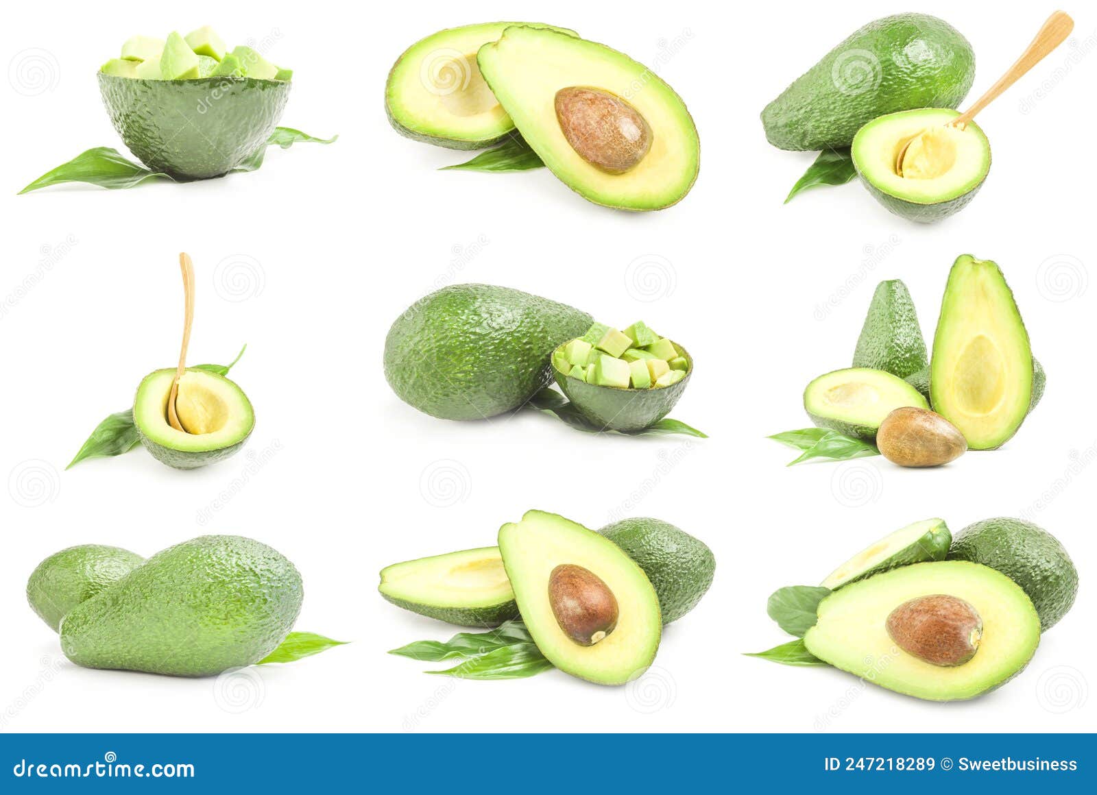 Set of Fresh Avocados Isolated on a White Background Cutout Stock Image ... Set of Fresh Avocados Isolated on a White Background Cutout Stock Image ...