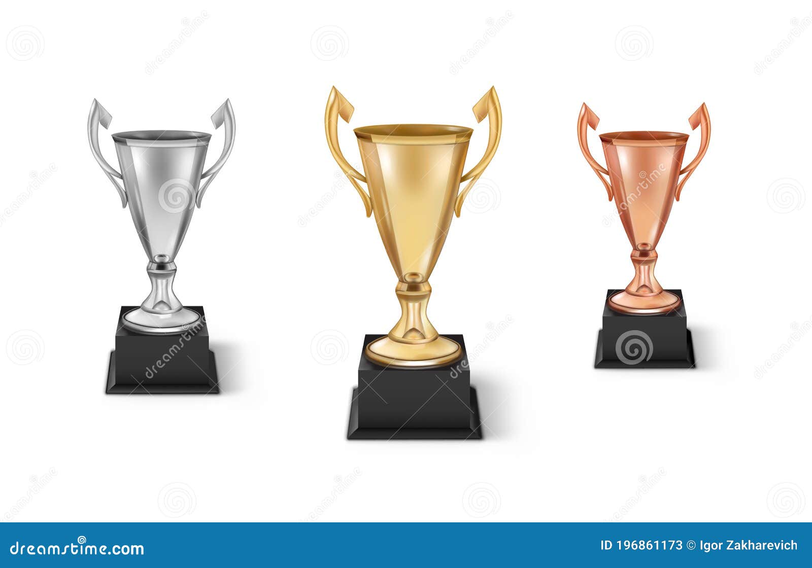 Set of Award Cups on White Background Stock Vector - Illustration of ...