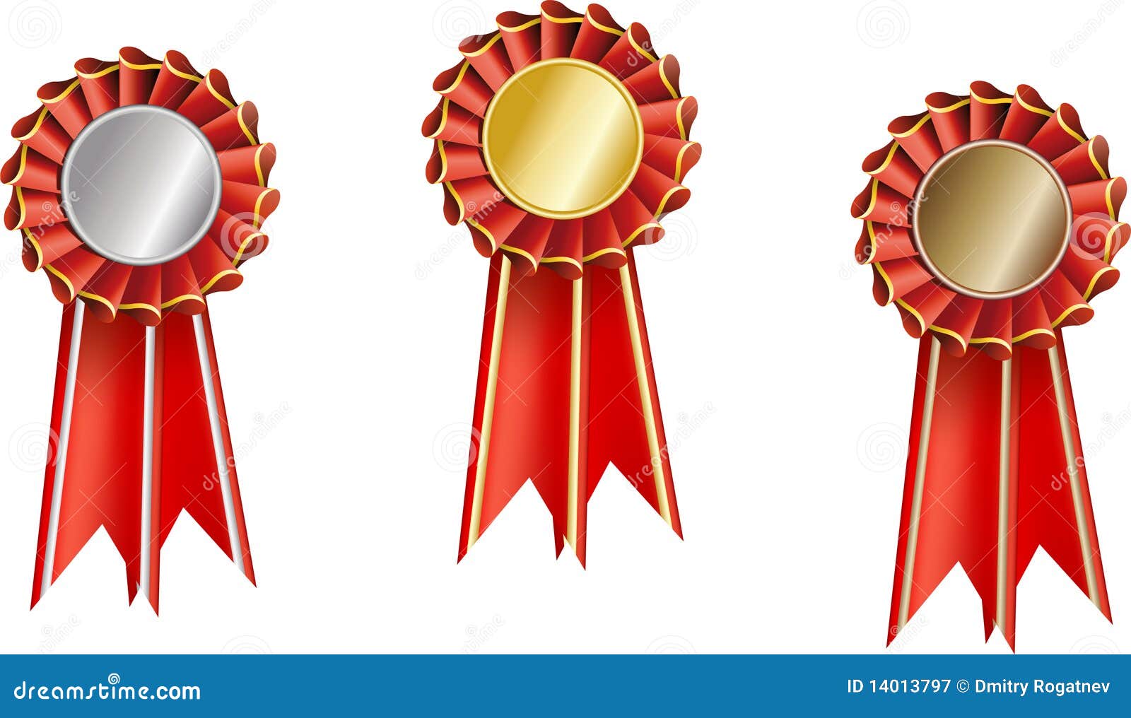 Set award ribbons stock vector. Illustration of rosette - 14013797