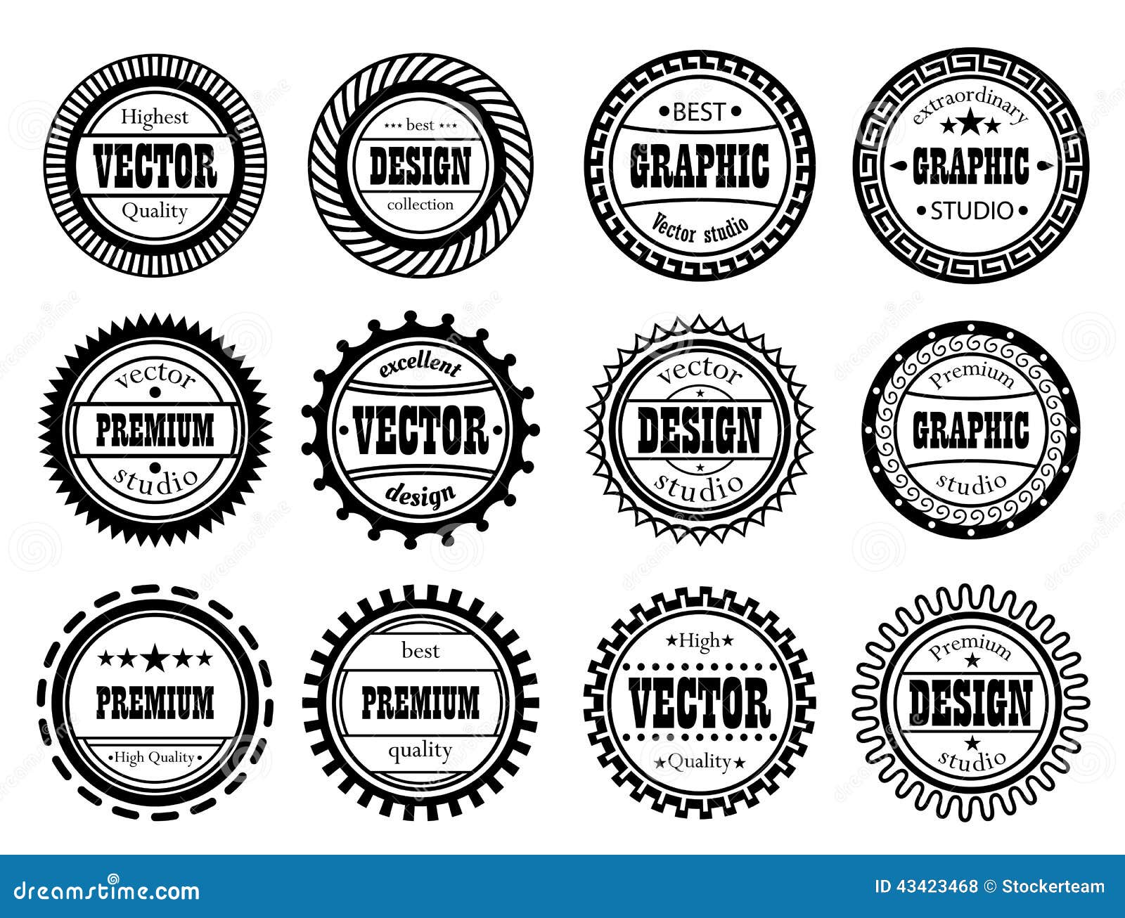 Set Award Stamp for Studios Stock Illustration - Illustration of ...