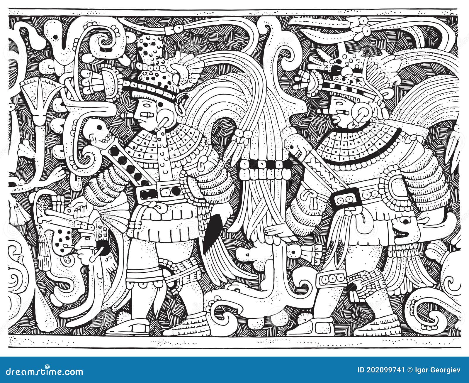 Ancient Mexican Design. Set of Aztec Labels and Elements. Vector Set ...