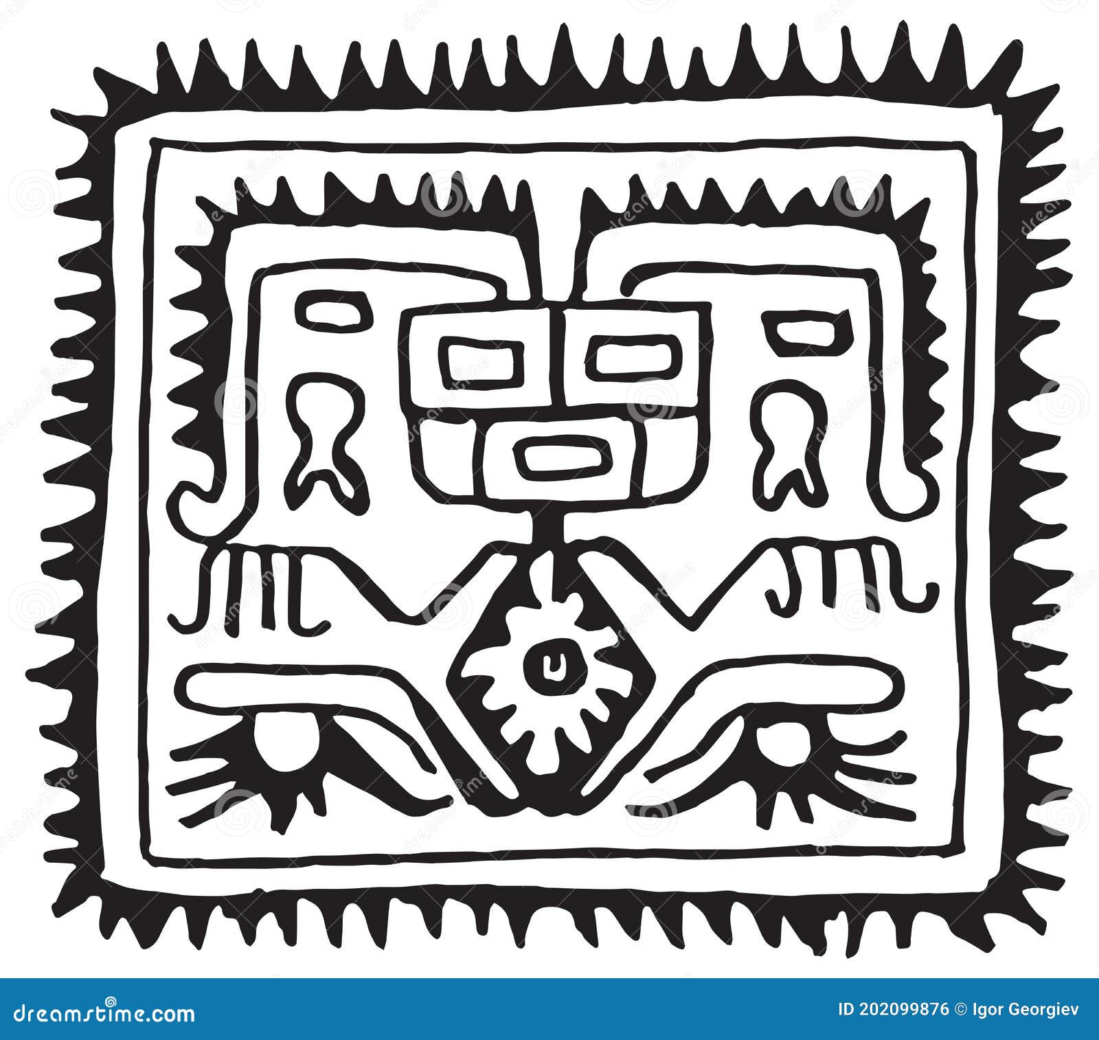 Ancient Mexican Design. Set of Aztec Labels and Elements. Vector Set ...