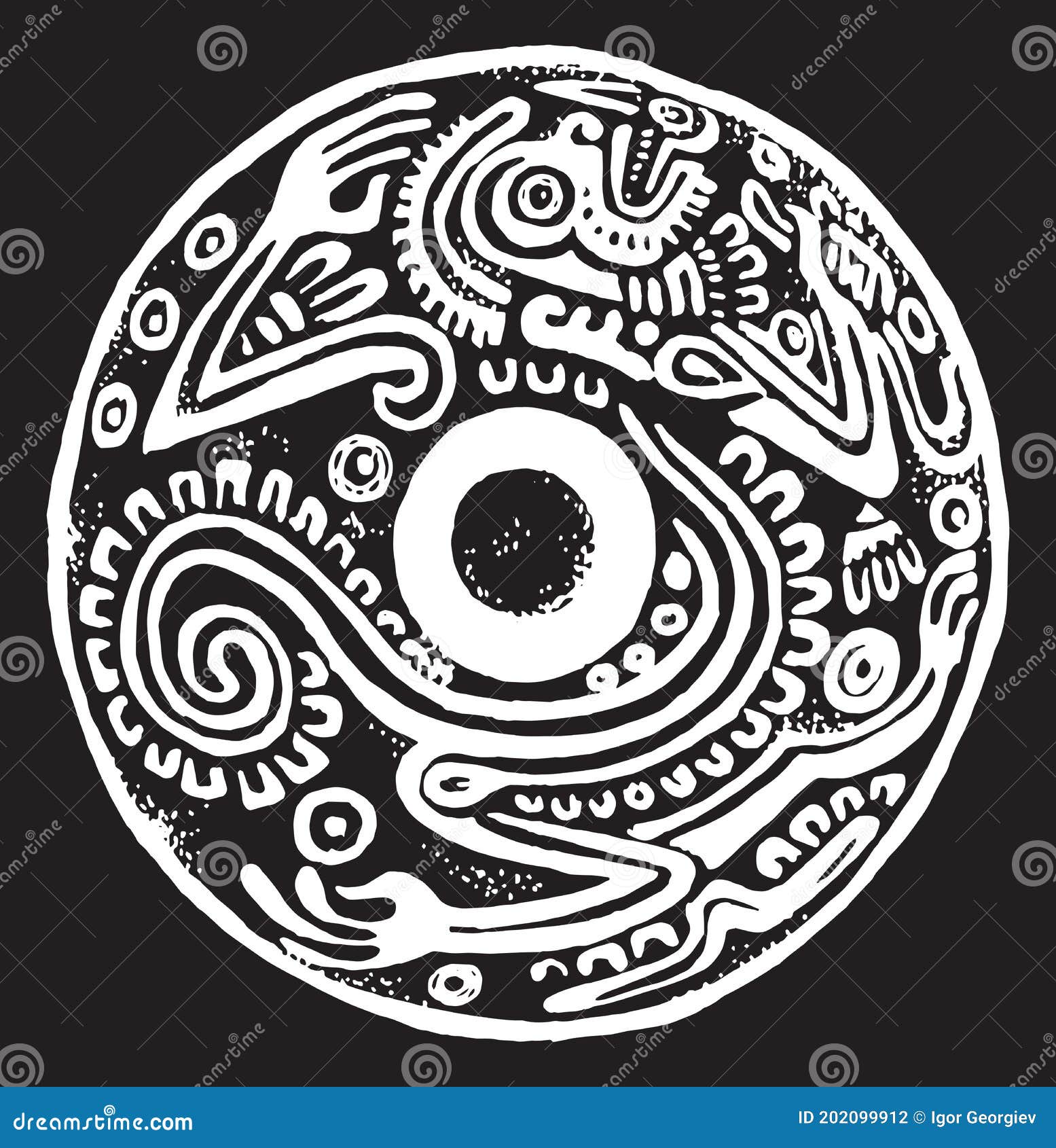 Ancient Mexican Design. Set of Aztec Labels and Elements. Vector Set ...