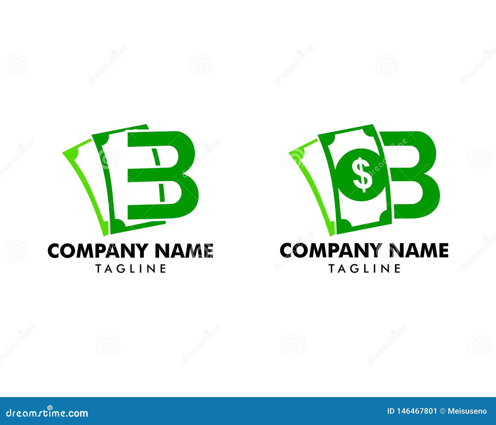 Set of B Logo Money Flat Logo Vector Template Stock Vector ...