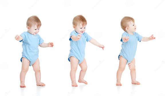 Set of Babies. First Steps. Stock Photo - Image of playful, leisure ...