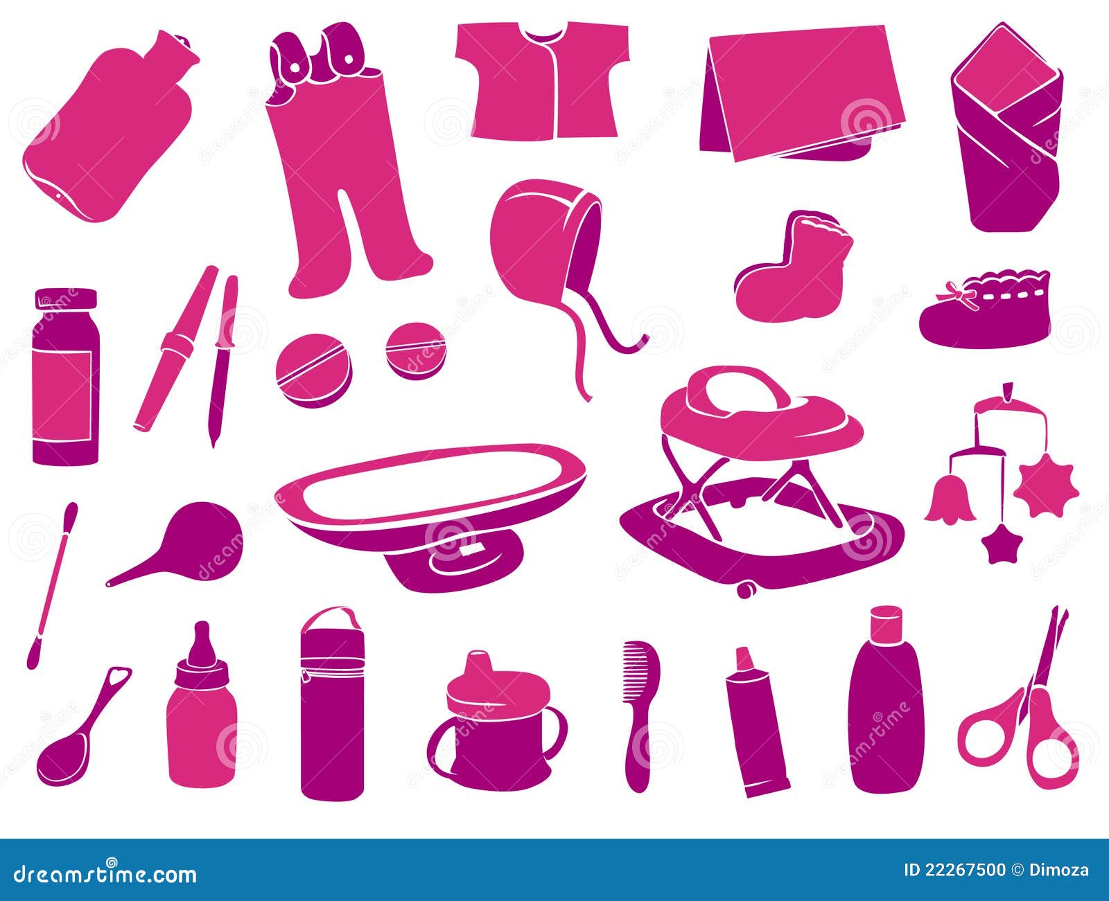 Set of baby elements stock vector. Illustration of envelope - 22267500