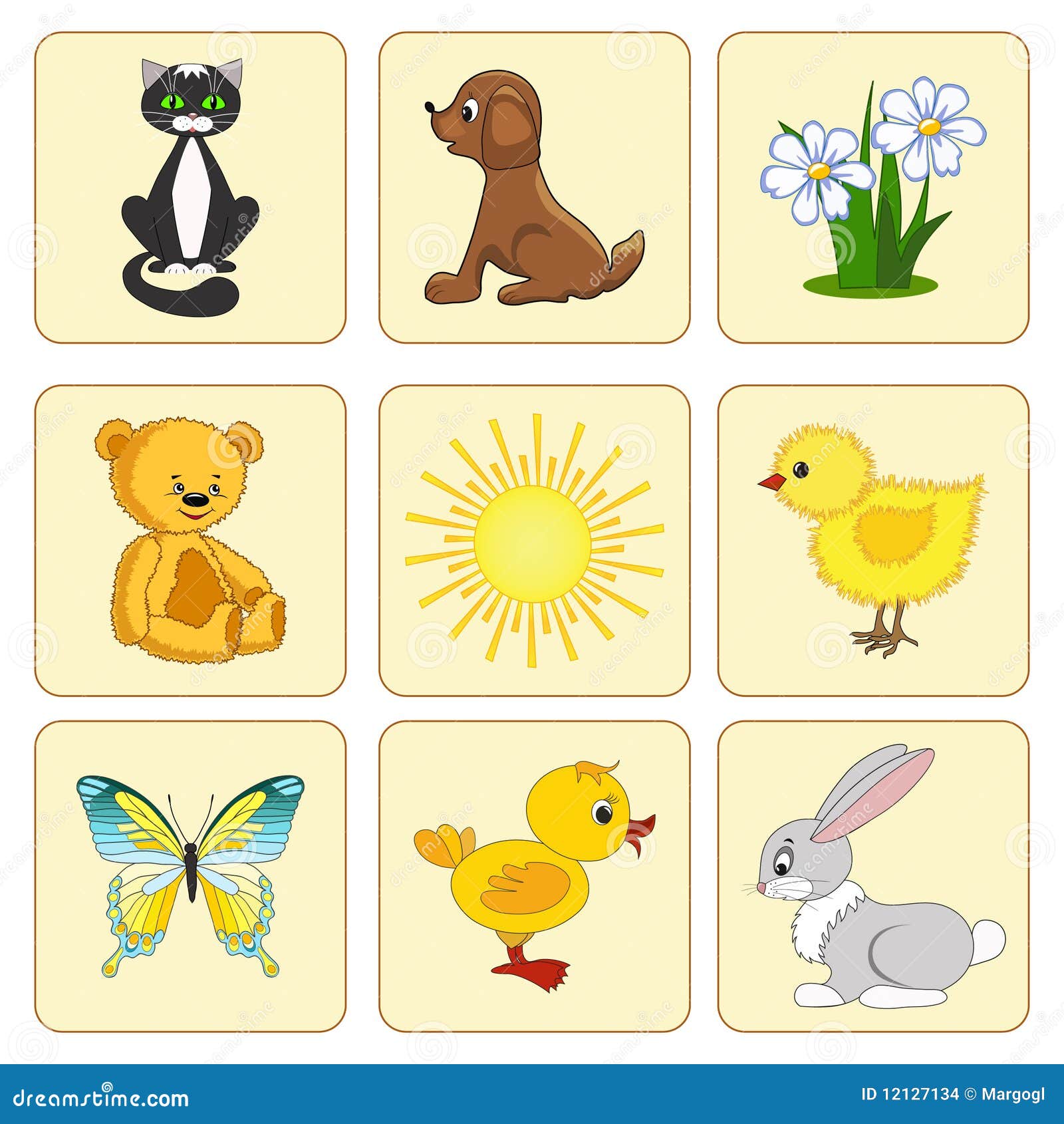 Set Baby Elements. Baby Animals Stock Vector - Illustration of ...