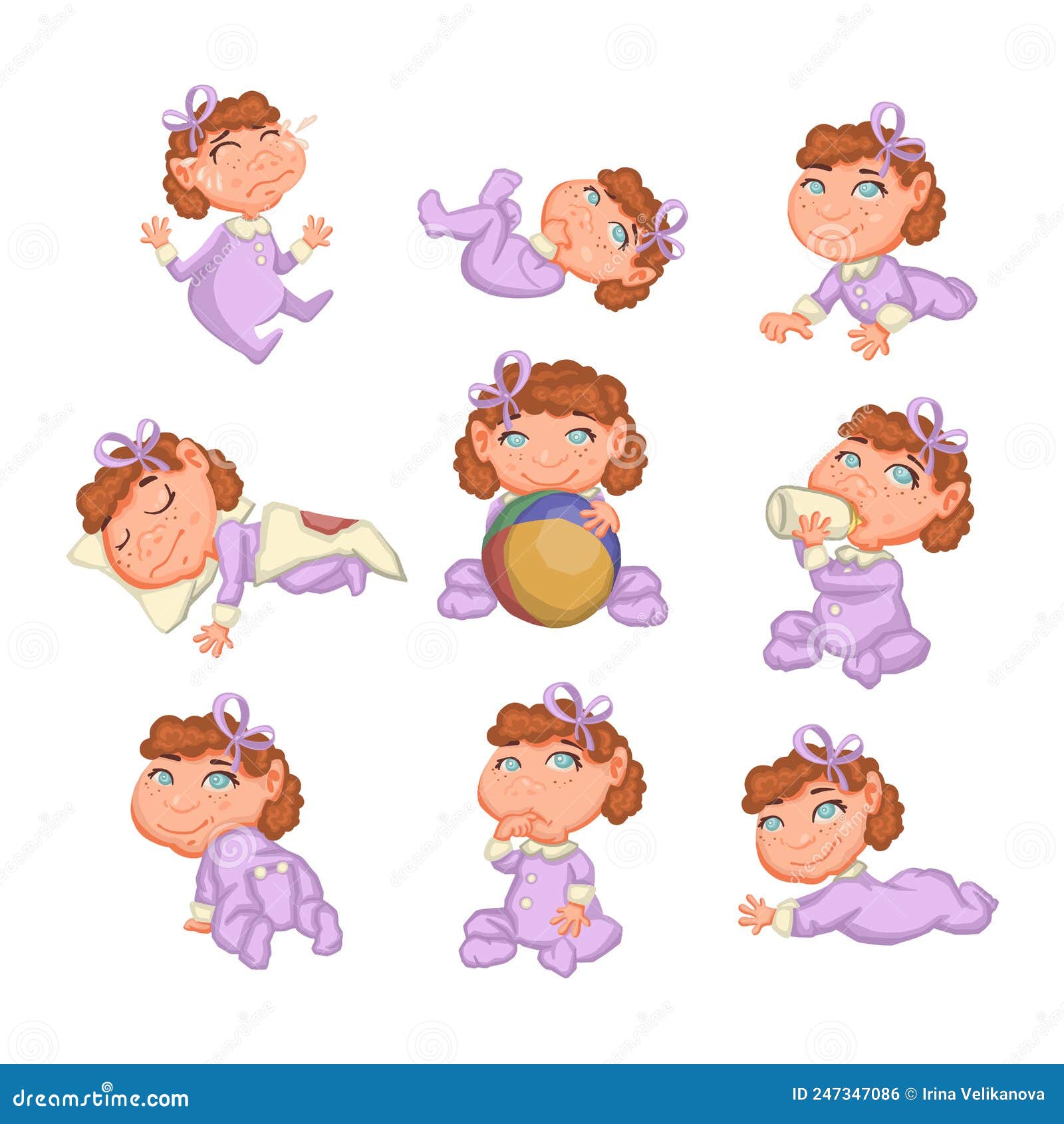 Baby Emotions. Cute Children Emotions Laughing And Crying, Smiling And ...