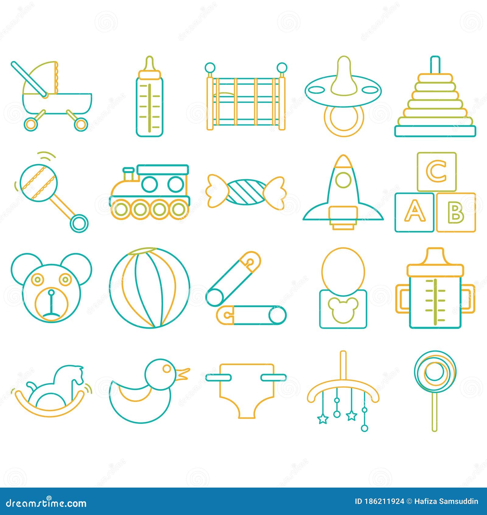 Set of Baby Icons. Vector Illustration Decorative Design Stock Vector ...