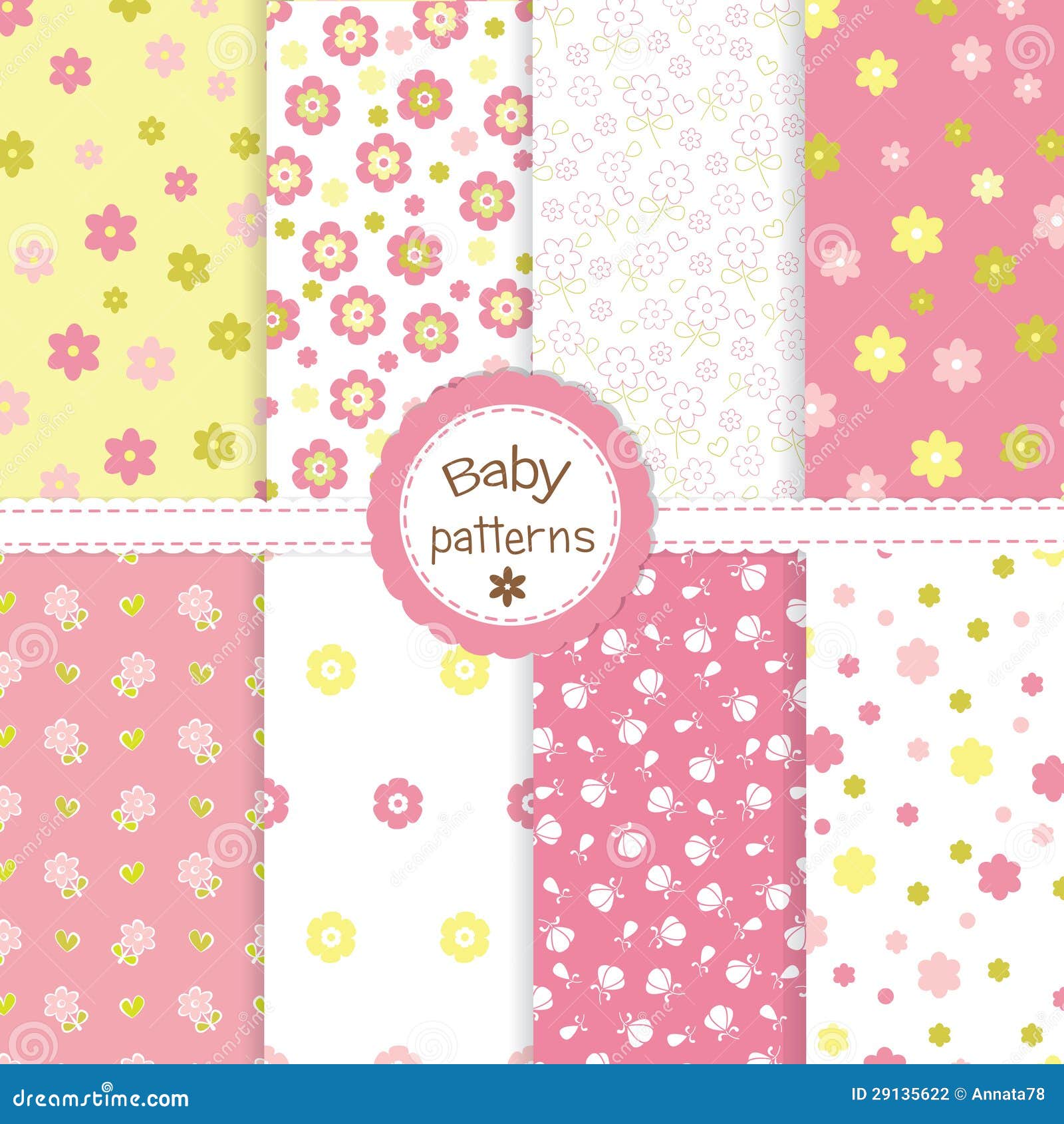 Set of baby patterns stock vector. Illustration of summer - 29135622