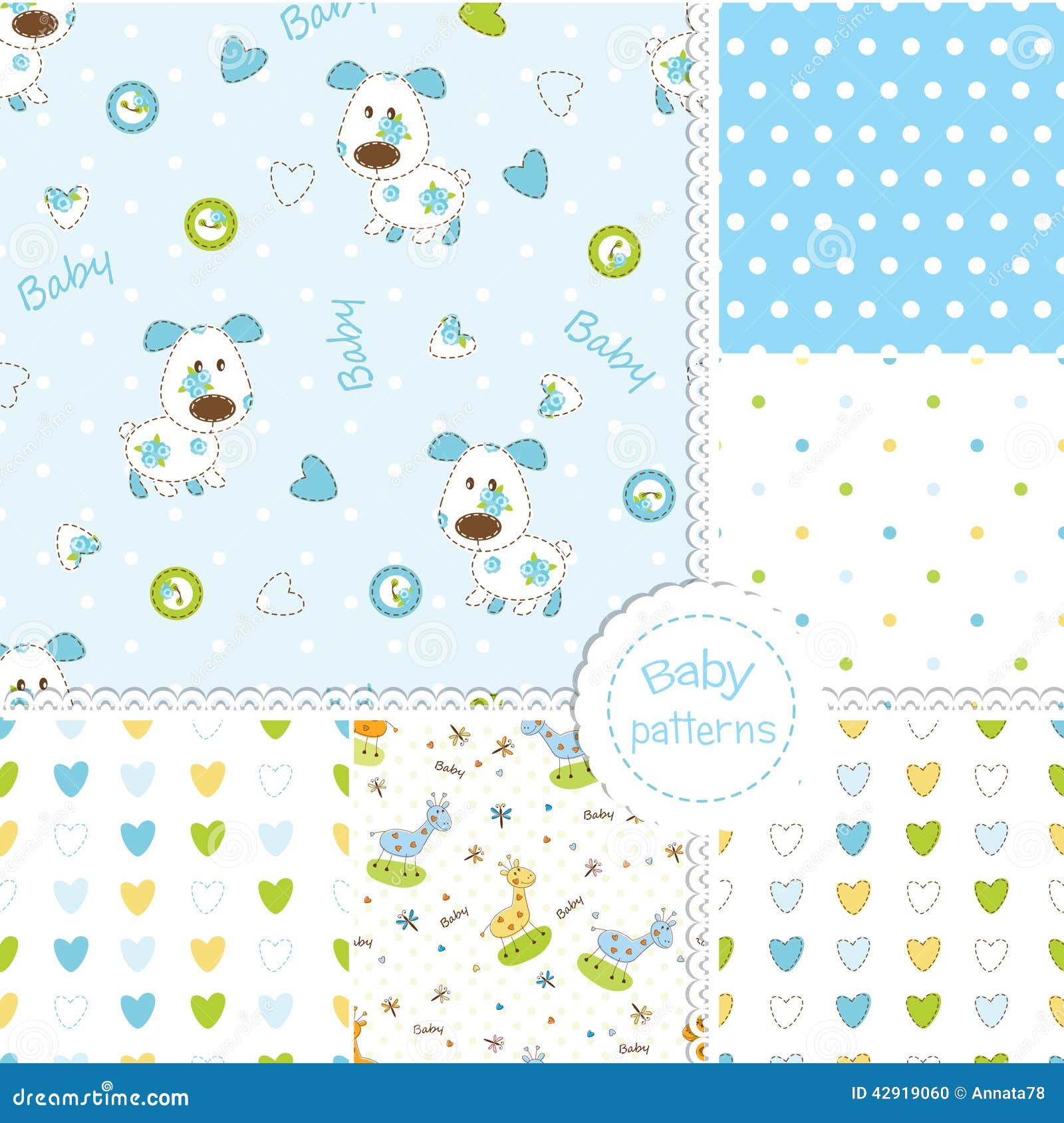 Set of baby patterns stock vector. Illustration of texture - 42919060