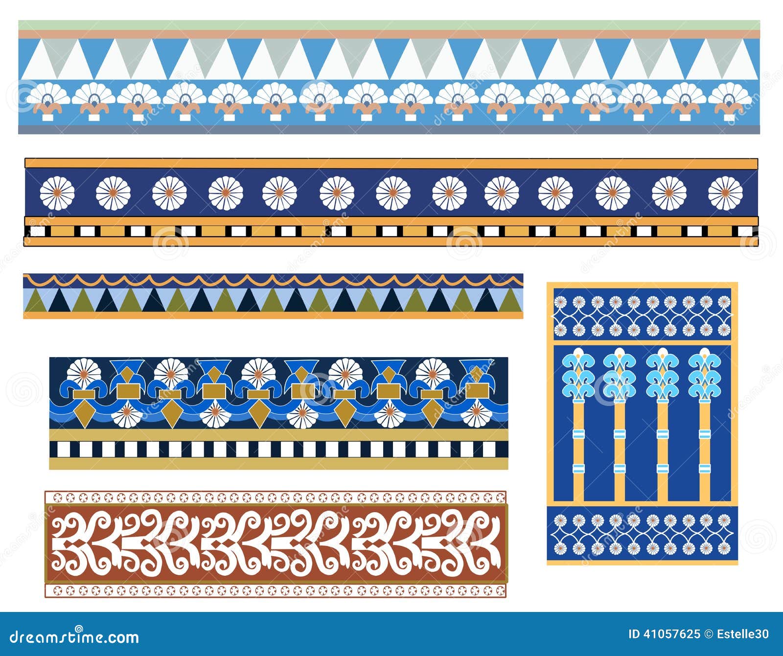 Set of Babylonian designs stock illustration. Illustration of artifacts ...