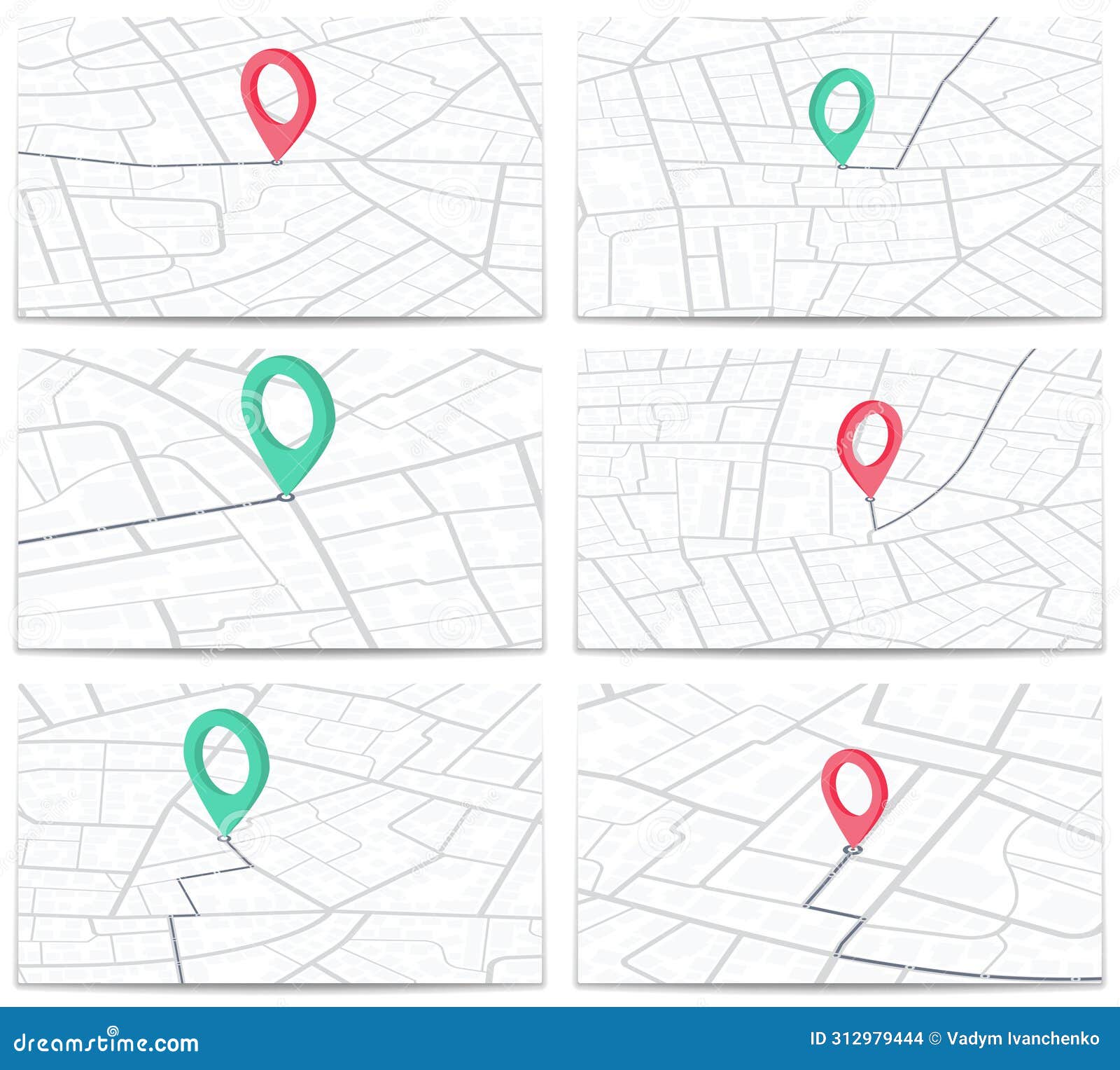 Set of Backdrops Map. Abstract Background. View from Above. Navigate ...