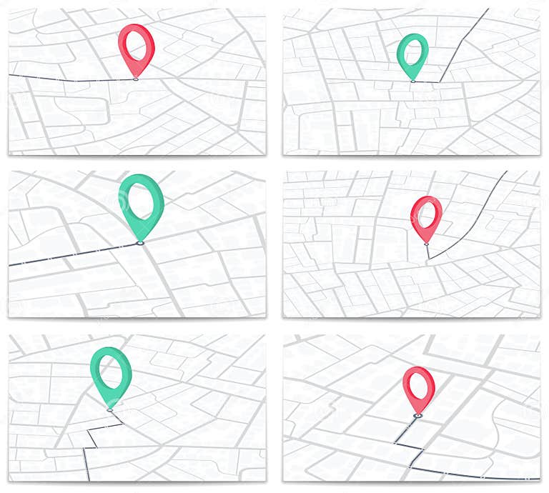 Set of Backdrops Map. Abstract Background. View from Above. Navigate ...
