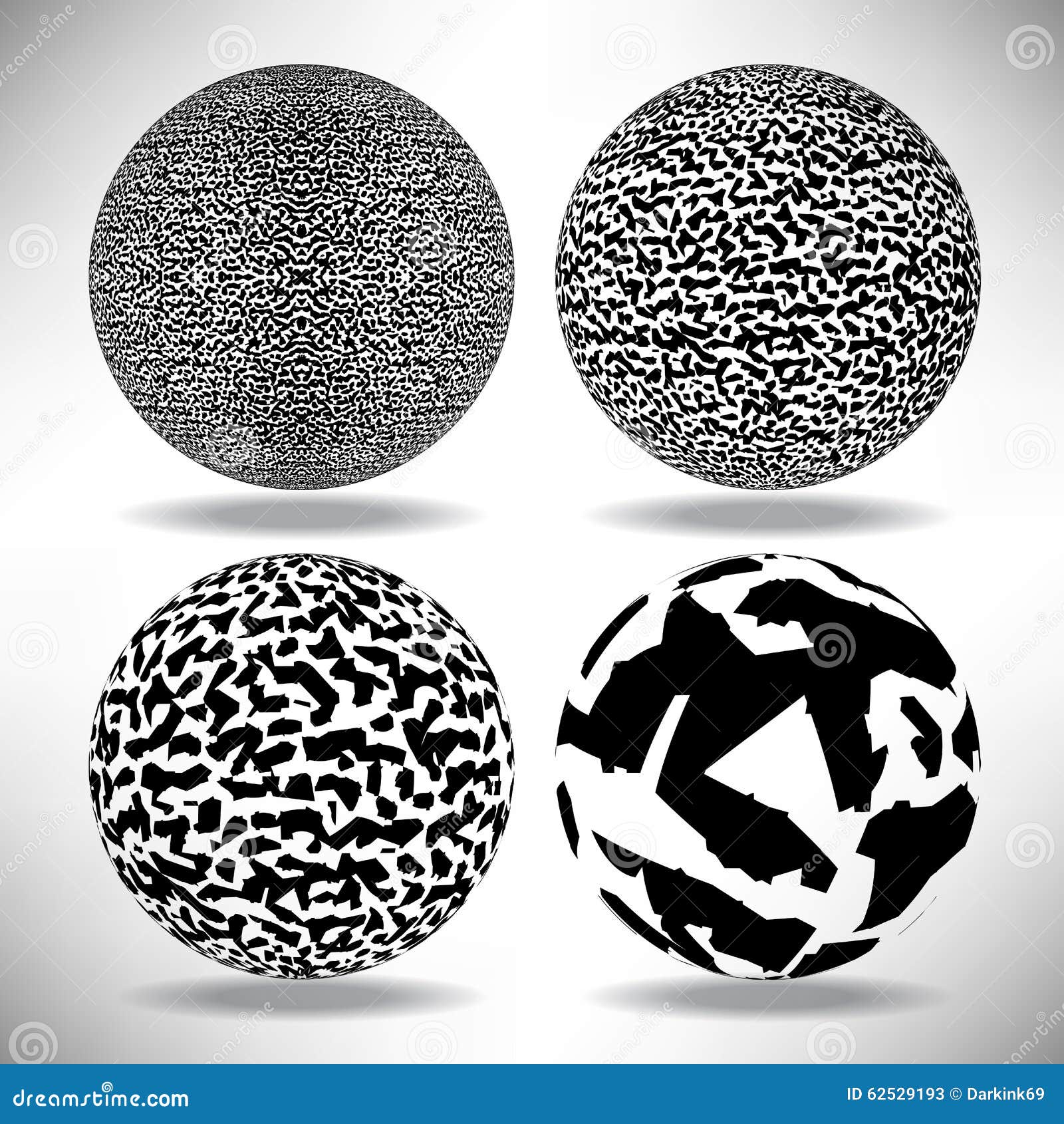 Set of Background Ball with Shadow Engraved Dots and Spots Stock Vector ...