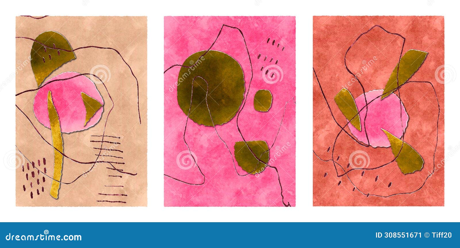 A Set of Backgrounds with an Abstract Pattern. Paper Applique Stock ...