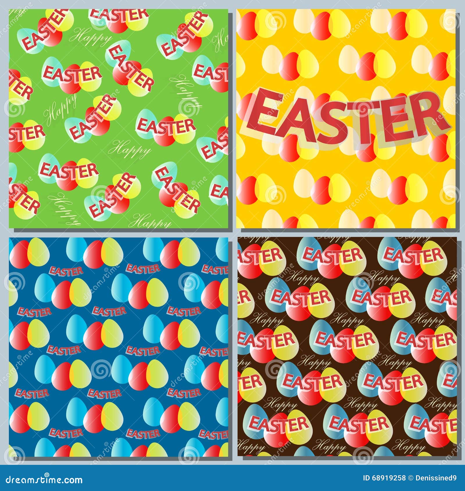 Set Backgrounds Easter Holidays, Abstract with Easter Eggs Stock Vector ...