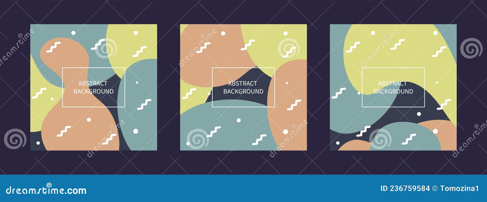 Set of Backgrounds with Organic Simple Shapes Stock Vector ...