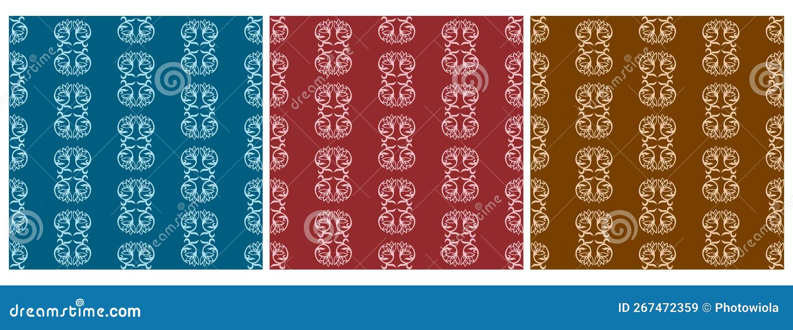 Set of 3 Backgrounds. Pattern on a Solid Background Stock Vector ...