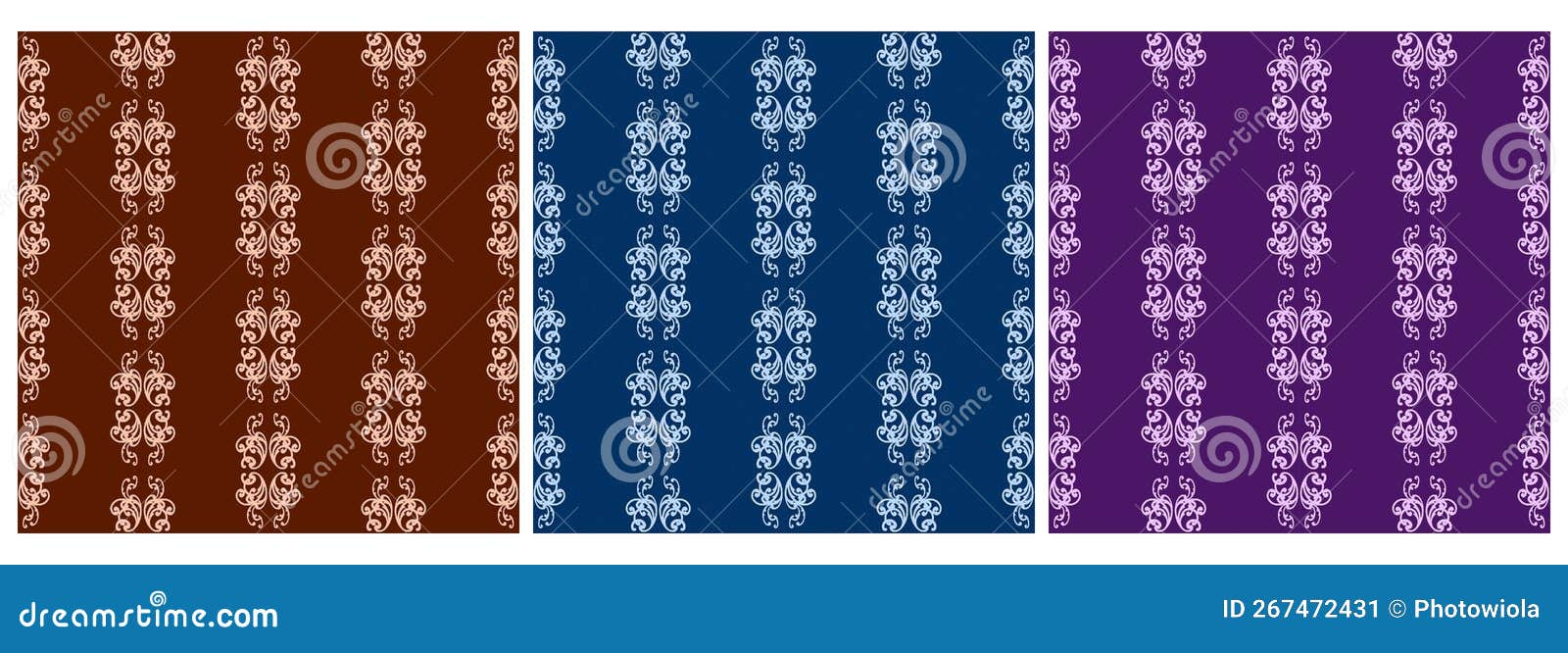 Set of 3 Backgrounds. Pattern on a Solid Background Stock Vector ...