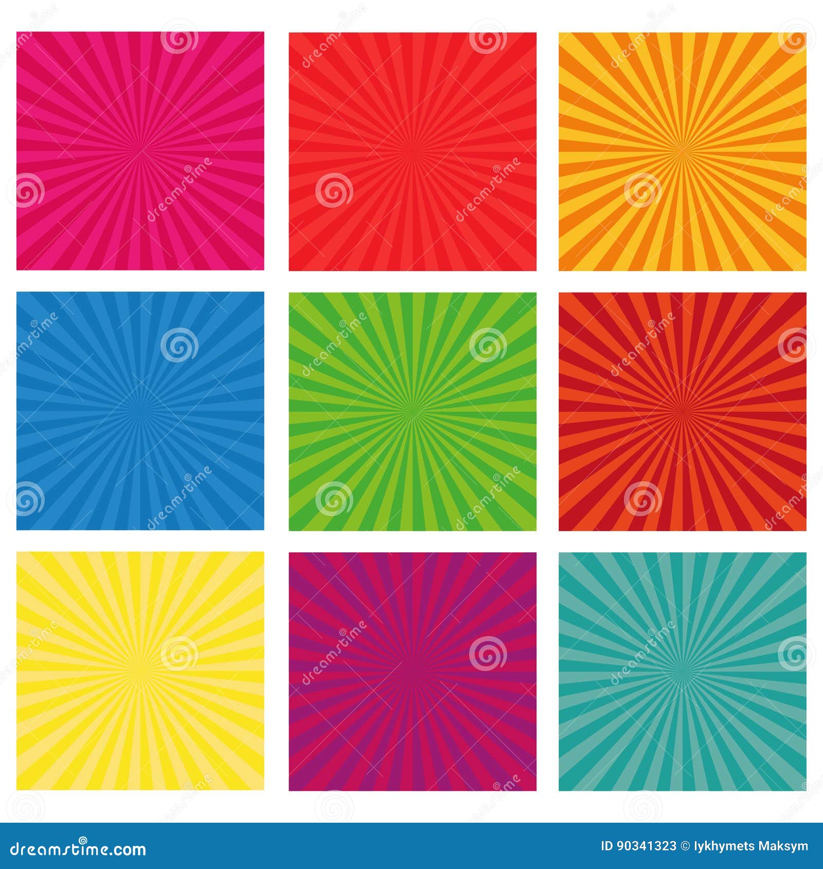 Set of Backgrounds Ray. Vector Sun Rays. Stock Illustration ...